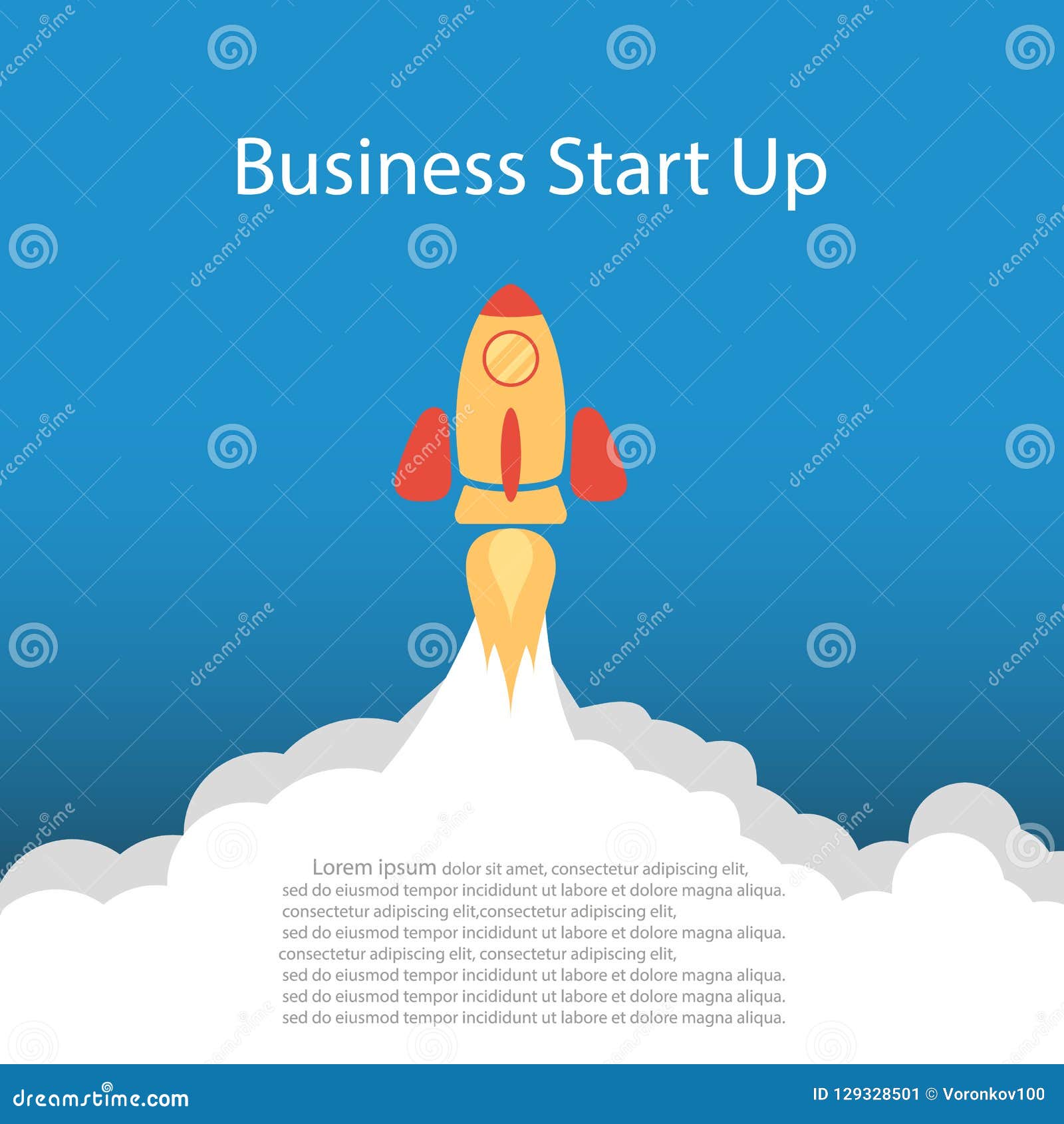 Flat Concept Background with Rocket. Project Launch-launch. the Rocket ...