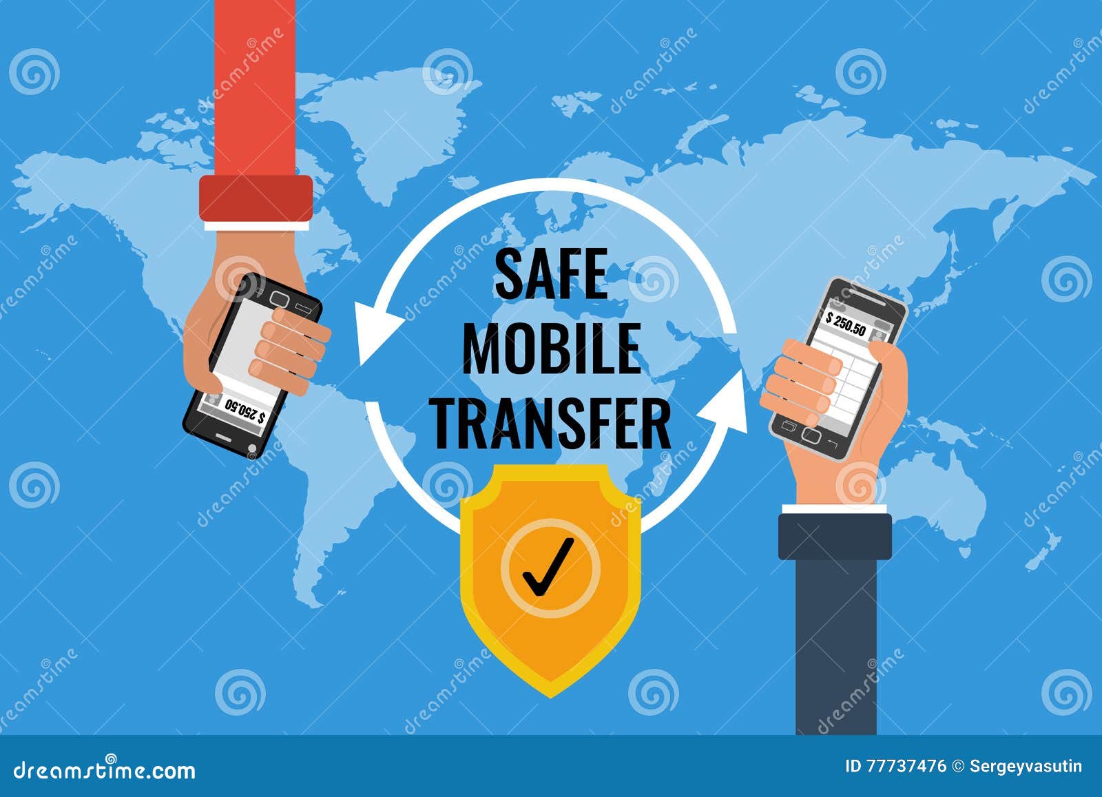 Flat Concept of Safe Mobile Banking Stock Illustration - Illustration ...
