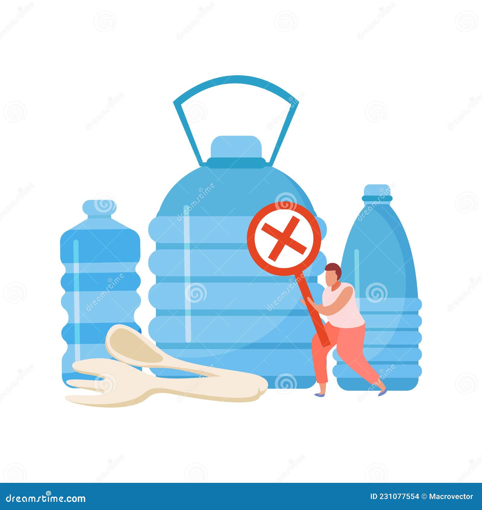 Stop Plastic Pollution, Decomposition Trash In Sea. Social Global Aqua ...