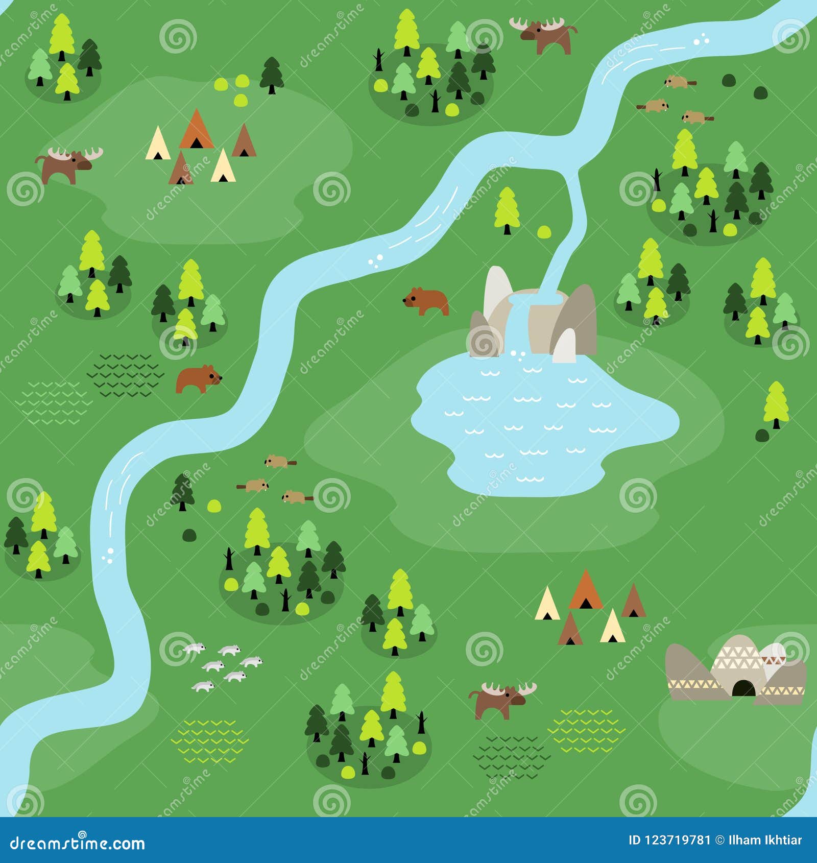 Seamless Coniferous Forest Border Vector Illustration | CartoonDealer ...