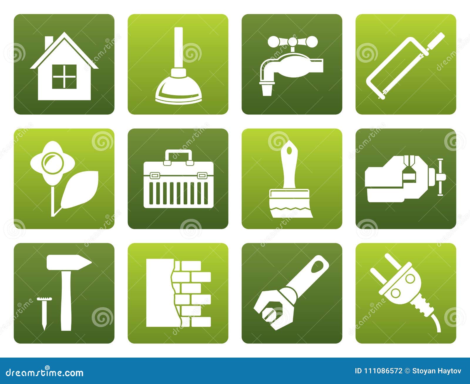 Flat Construction and Do it Yourself Icons Stock Vector - Illustration ...