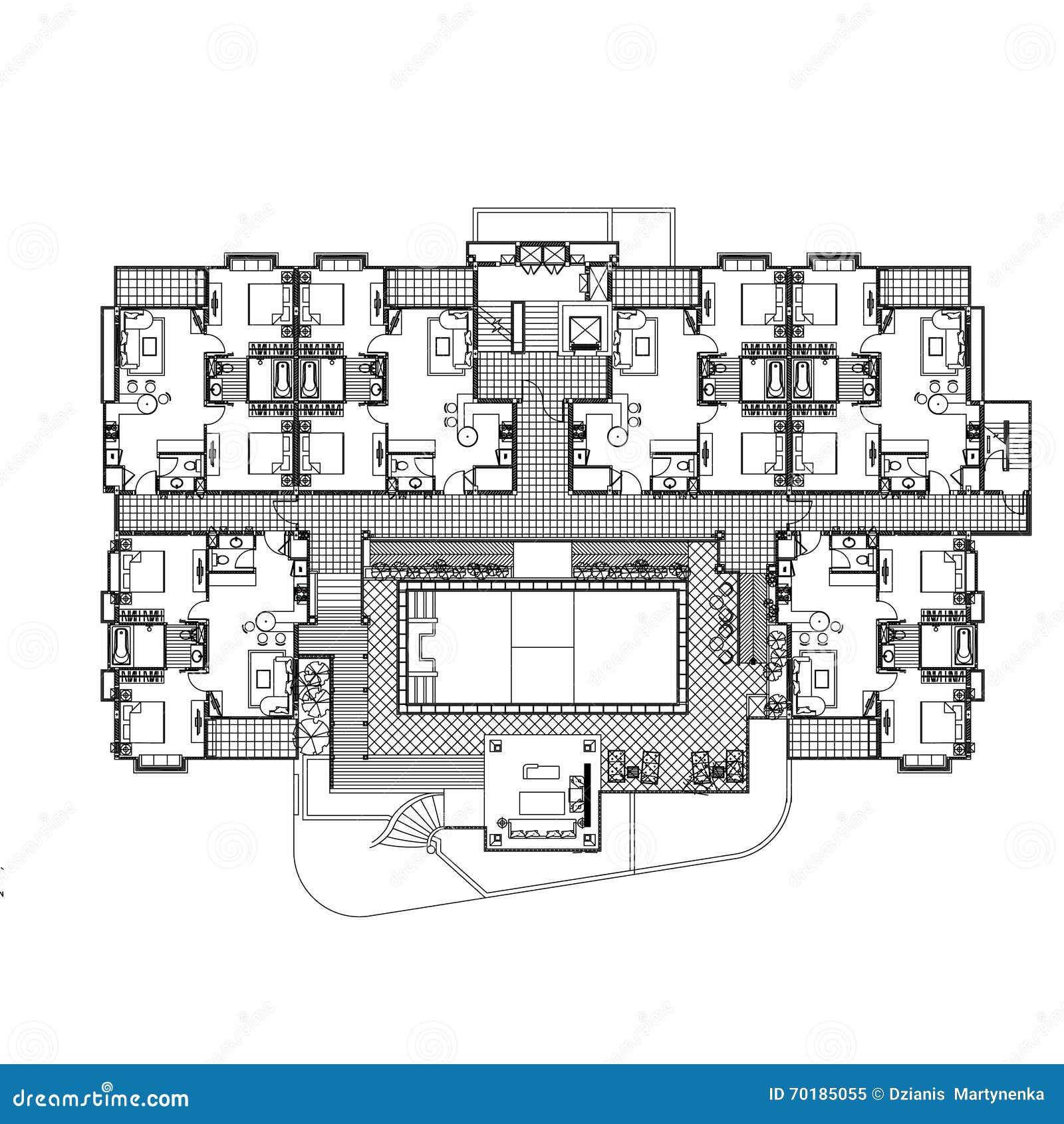 Flat Lay Of Construction Tools And Blueprints On Concrete, A Visual ...