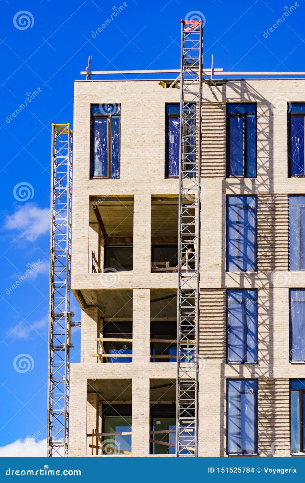 Flat construction site stock photo. Image of estate - 151525784