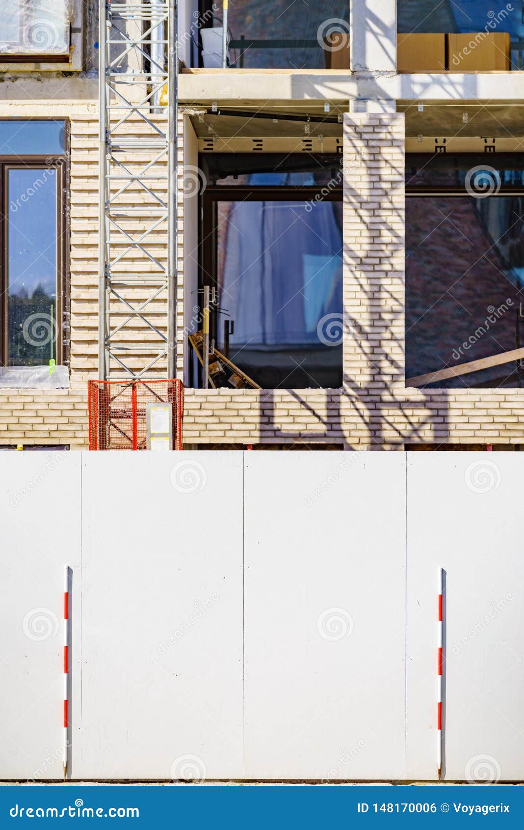 Flat construction site stock photo. Image of architecture - 148170006