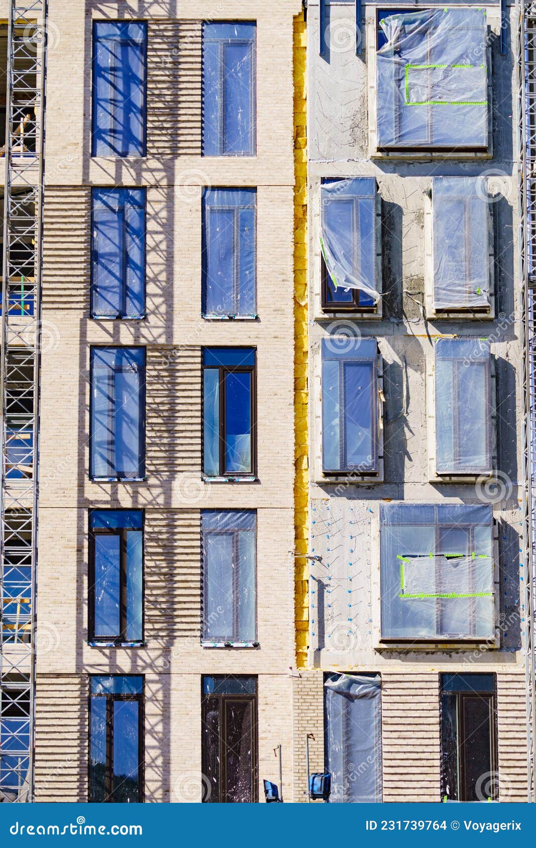 Flat construction site stock photo. Image of engineering - 231739764