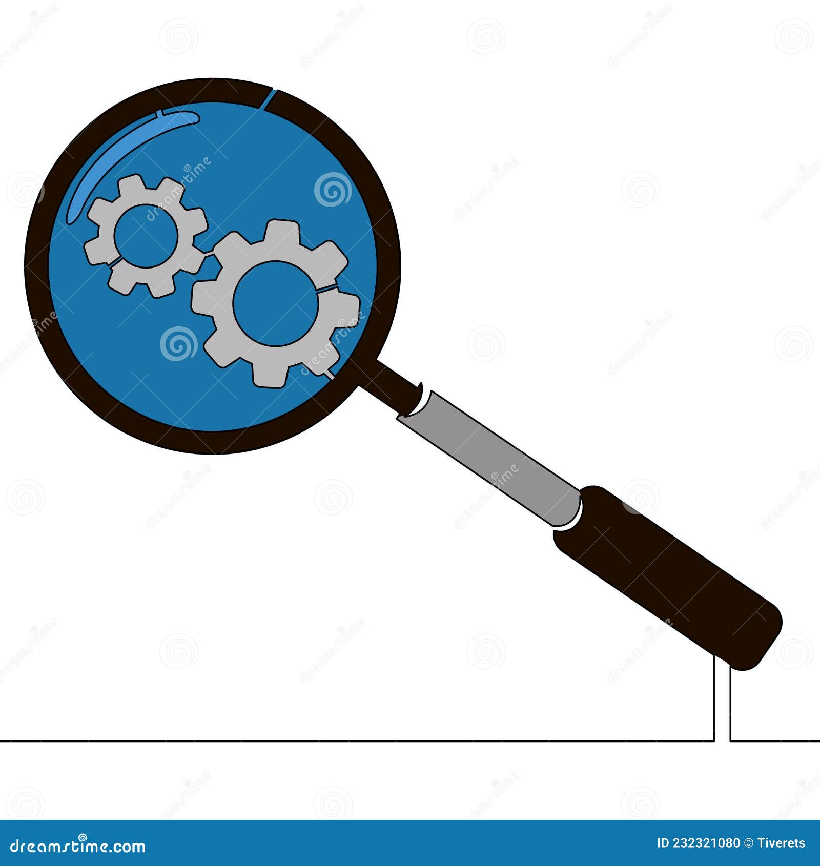 Flat Continuous Line Art Search Engine Concept Stock Vector ...