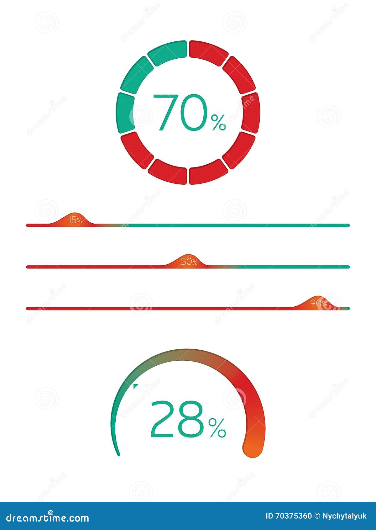 Progress Bars Cartoon Vector | CartoonDealer.com #7664301