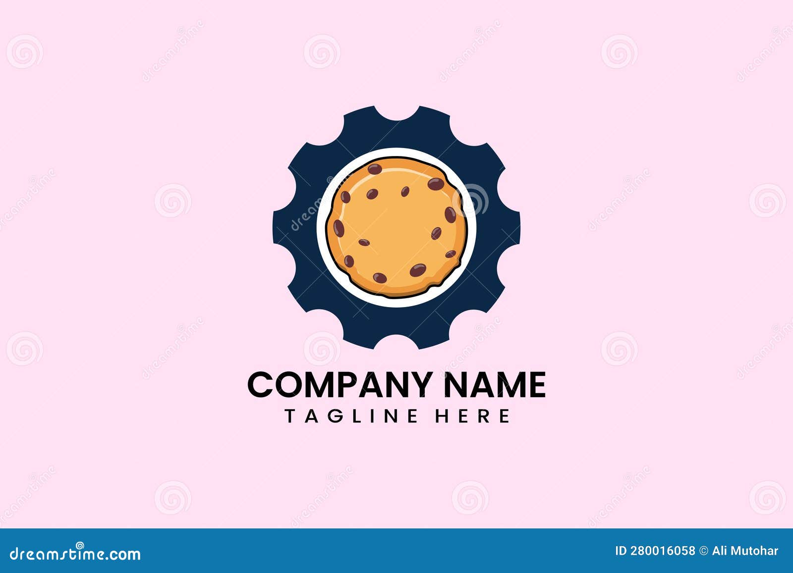 Flat Cookies and Gear Mechanical Engineering Logo Stock Vector ...