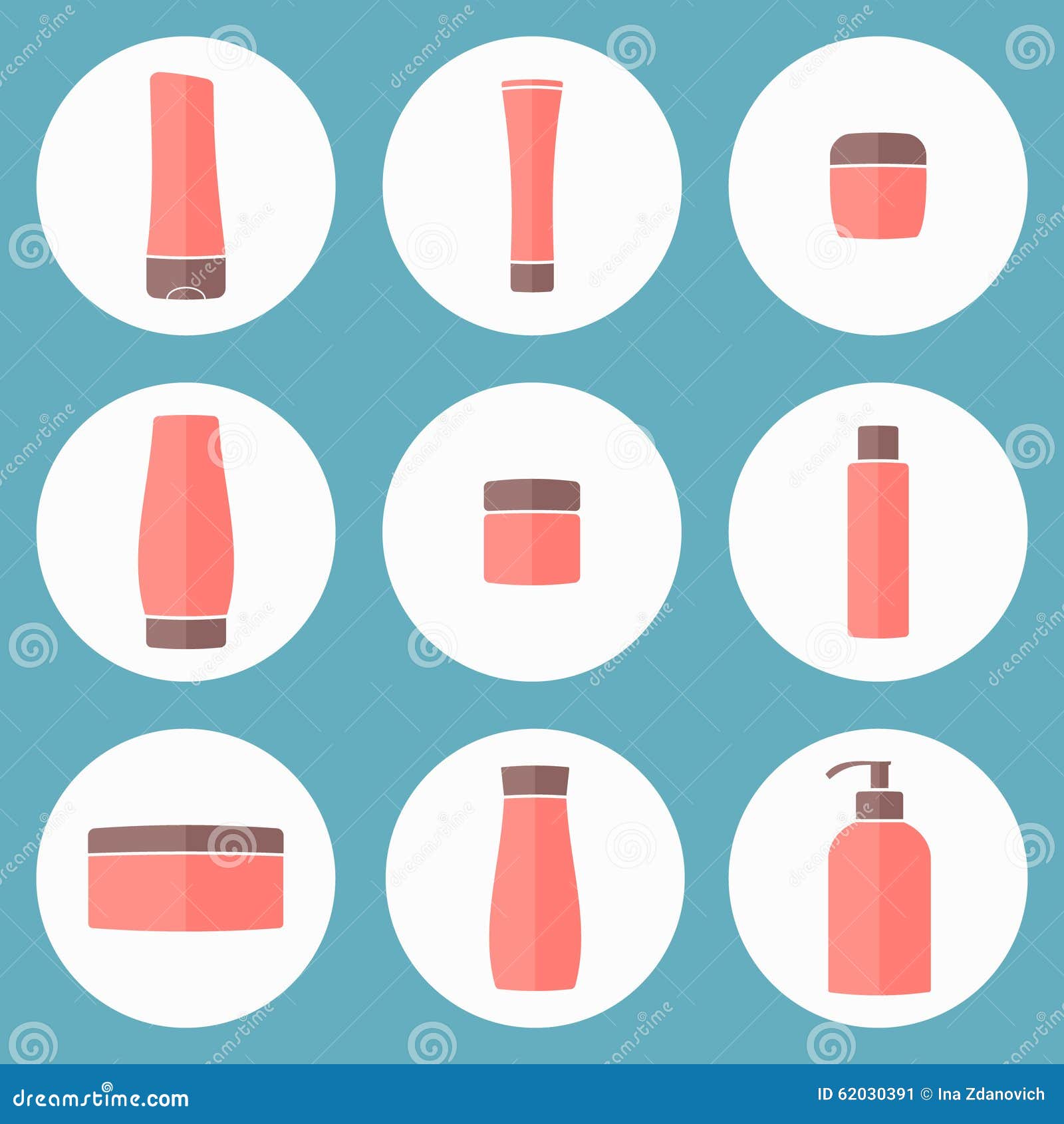 Flat Cosmetic Bottles Set. Vector Illustration. Stock Vector ...