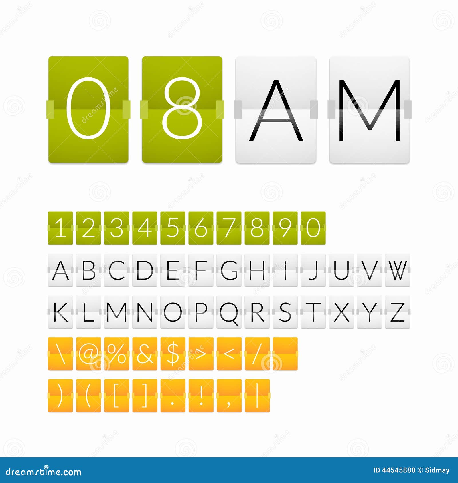 Flat Countdown Timer, White Paper Style Vector Illustration | CartoonDealer.com #44545888