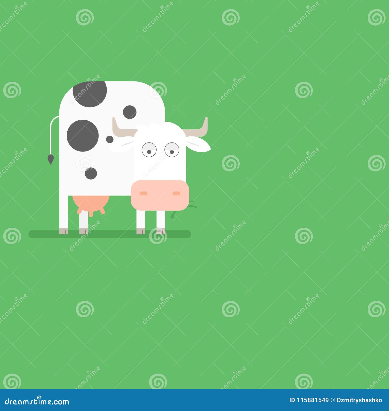 Flat cow icon stock vector. Illustration of funny, agriculture - 115881549