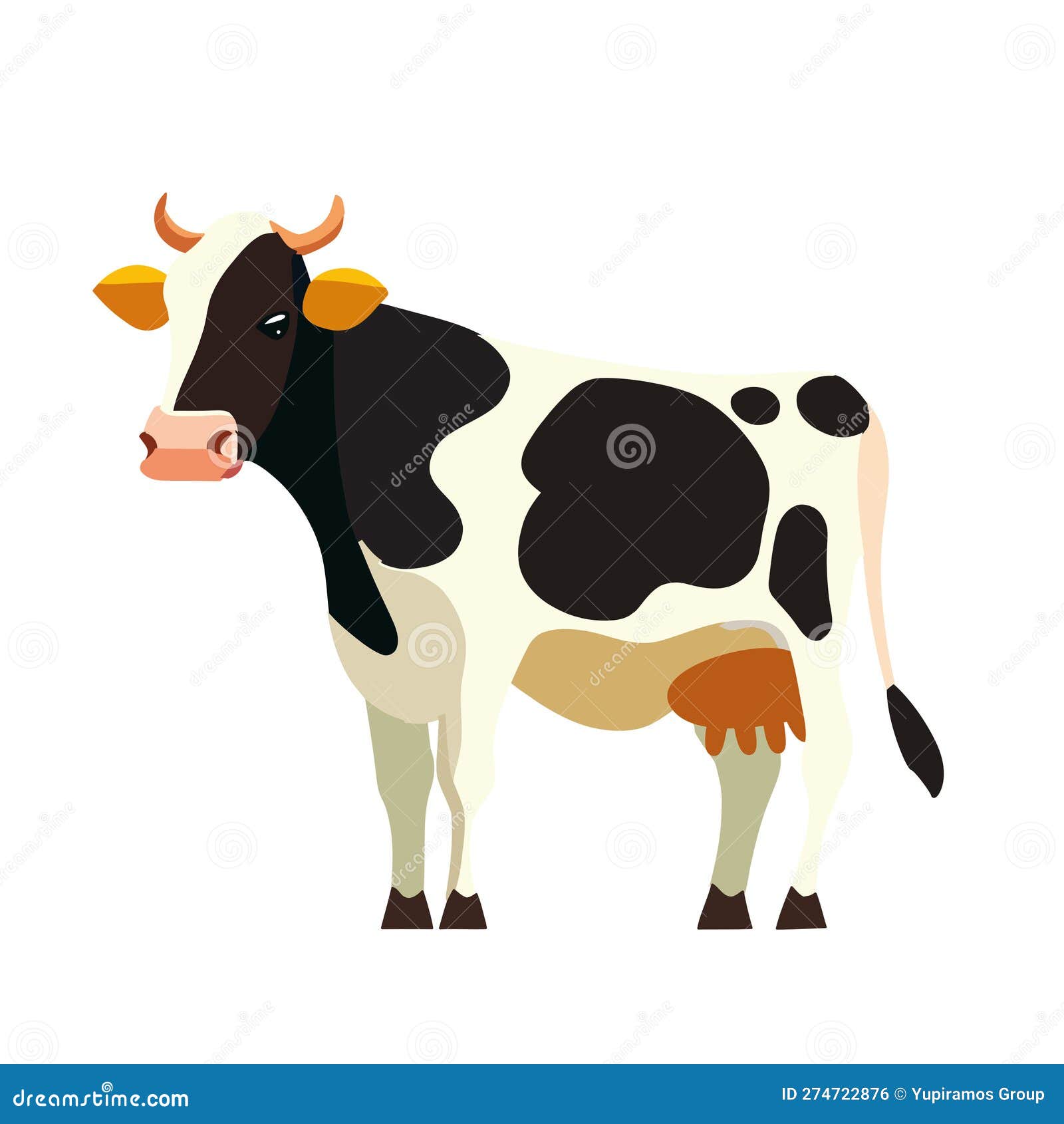 Flat cow image stock vector. Illustration of mammal - 274722876