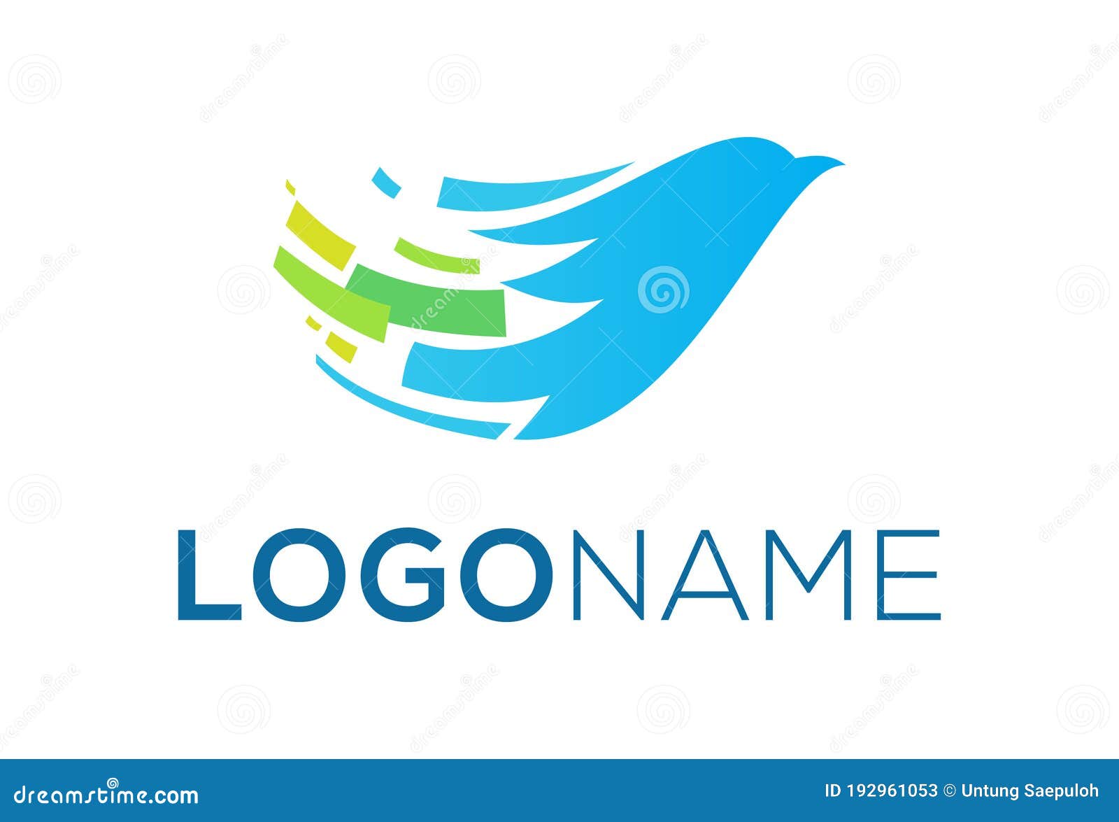 Blue Abstract Technology Bird Logo Design Stock Vector - Illustration ...
