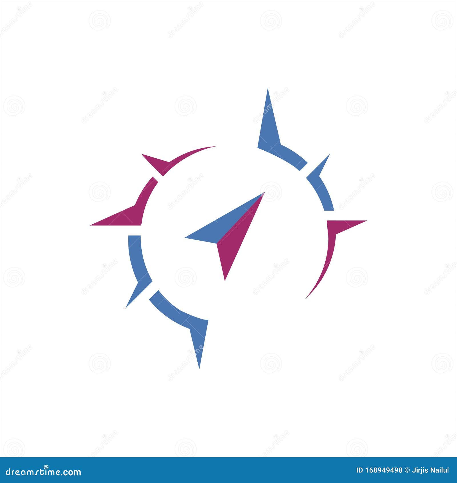 Flat Creative Compass Logo Vector Concept Design Template Stock Vector ...