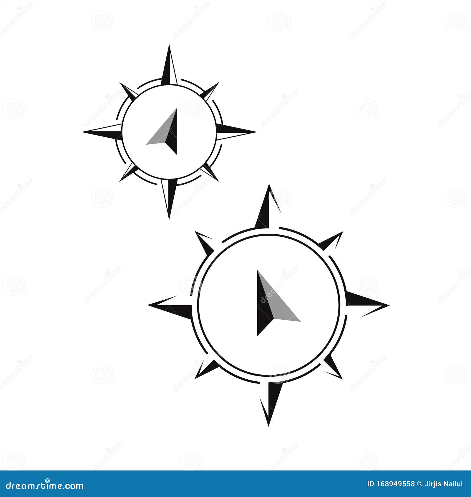 Flat Creative Compass Logo Vector Concept Design Template Stock Vector ...