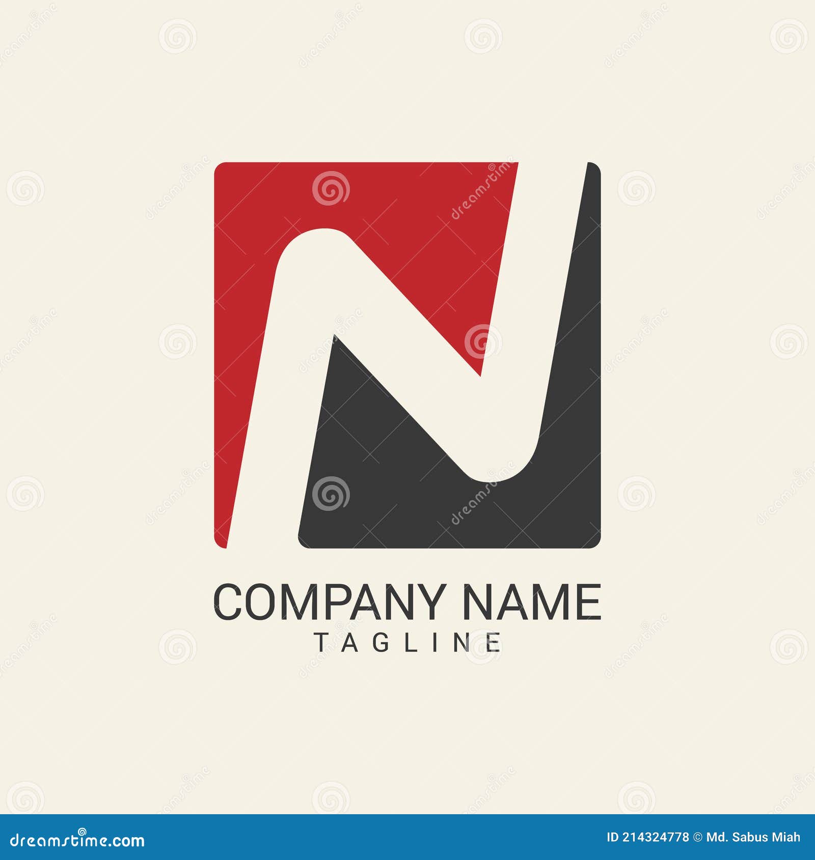 Creative and Unique N Letter Logo Design Stock Illustration ...
