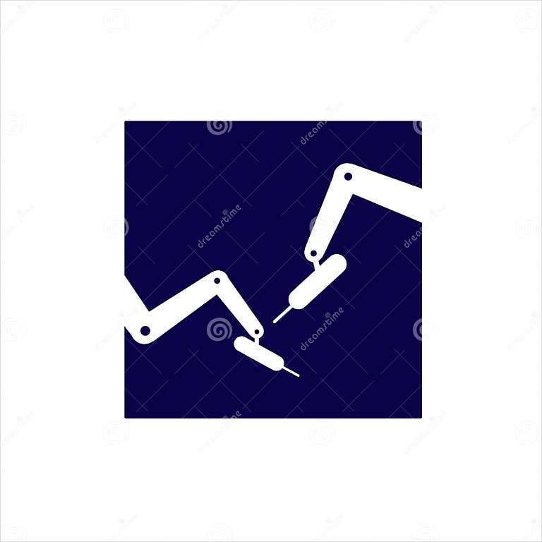 Flat Creative Robotic Surgery Logo Design Vector Illustrations Stock ...