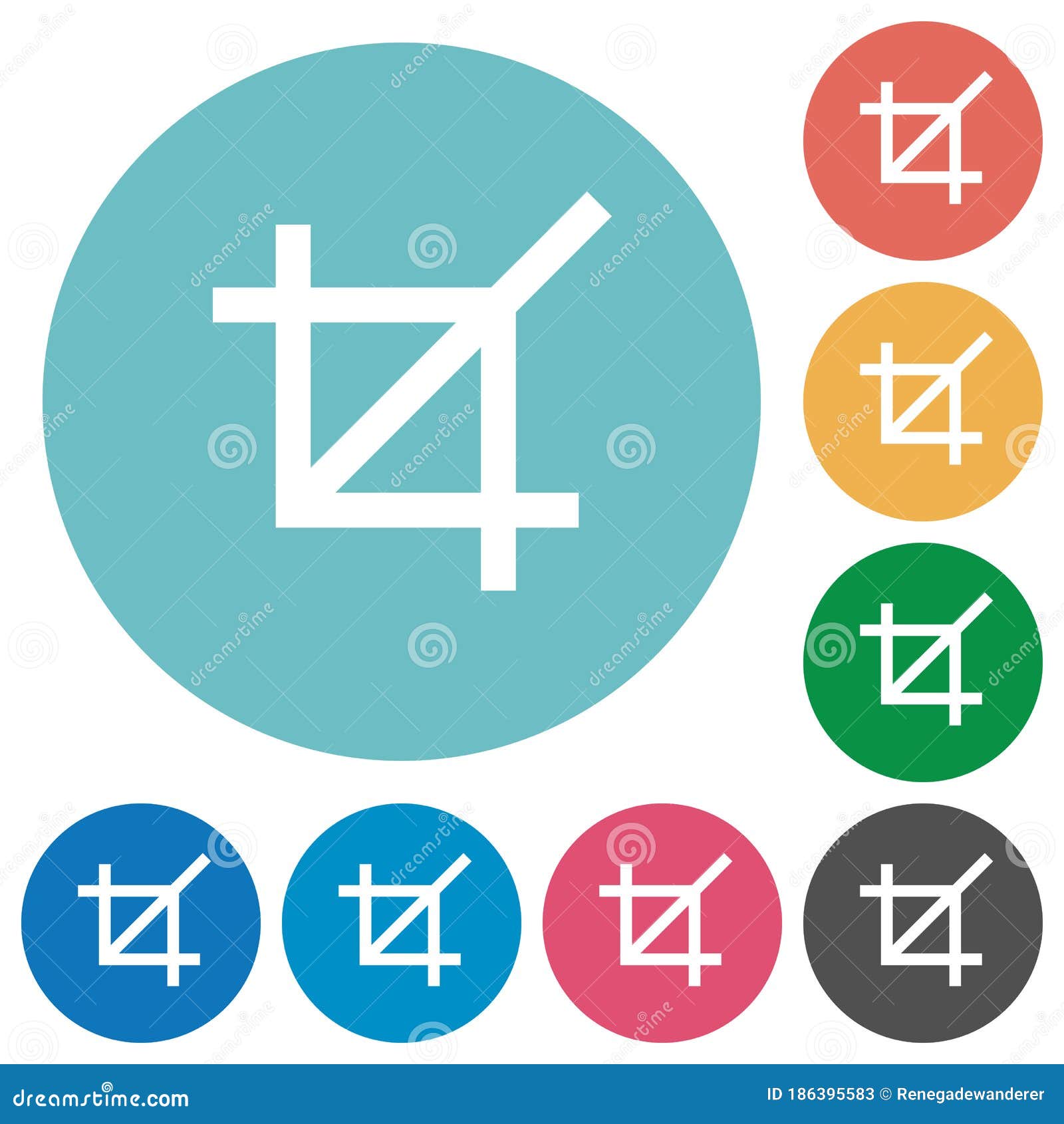 Flat crop tool icons stock vector. Illustration of icons - 186395583