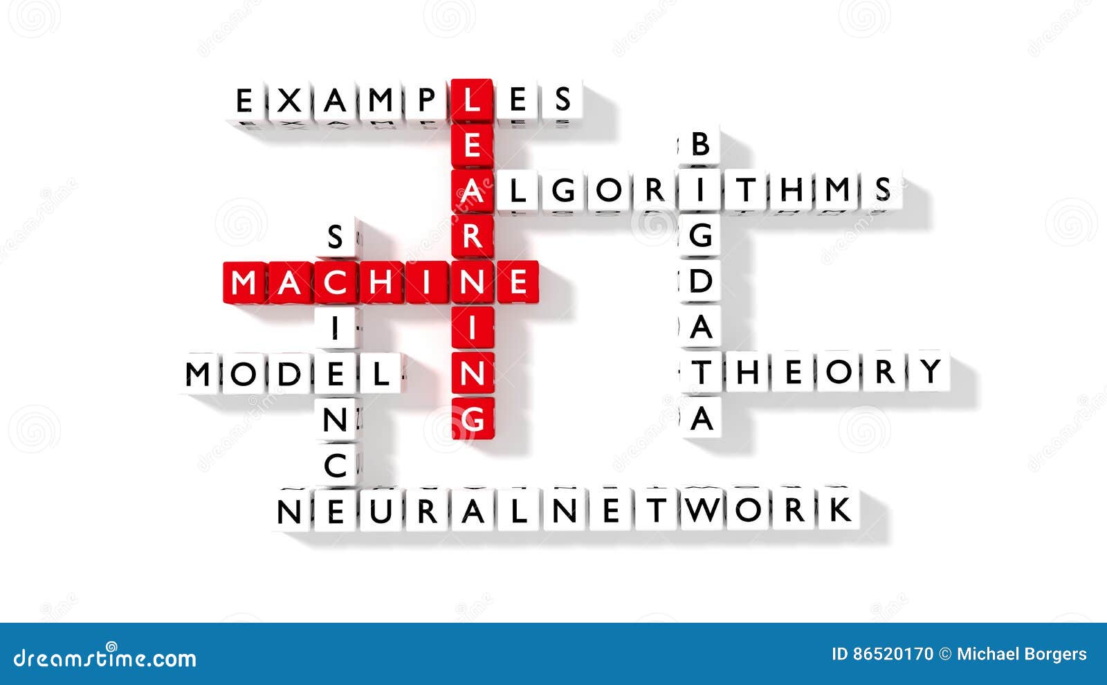 Flat Crossword Puzzle Showing Machine Learning Components As Dice ... Flat Crossword Puzzle Showing Machine Learning Components As Dice ...