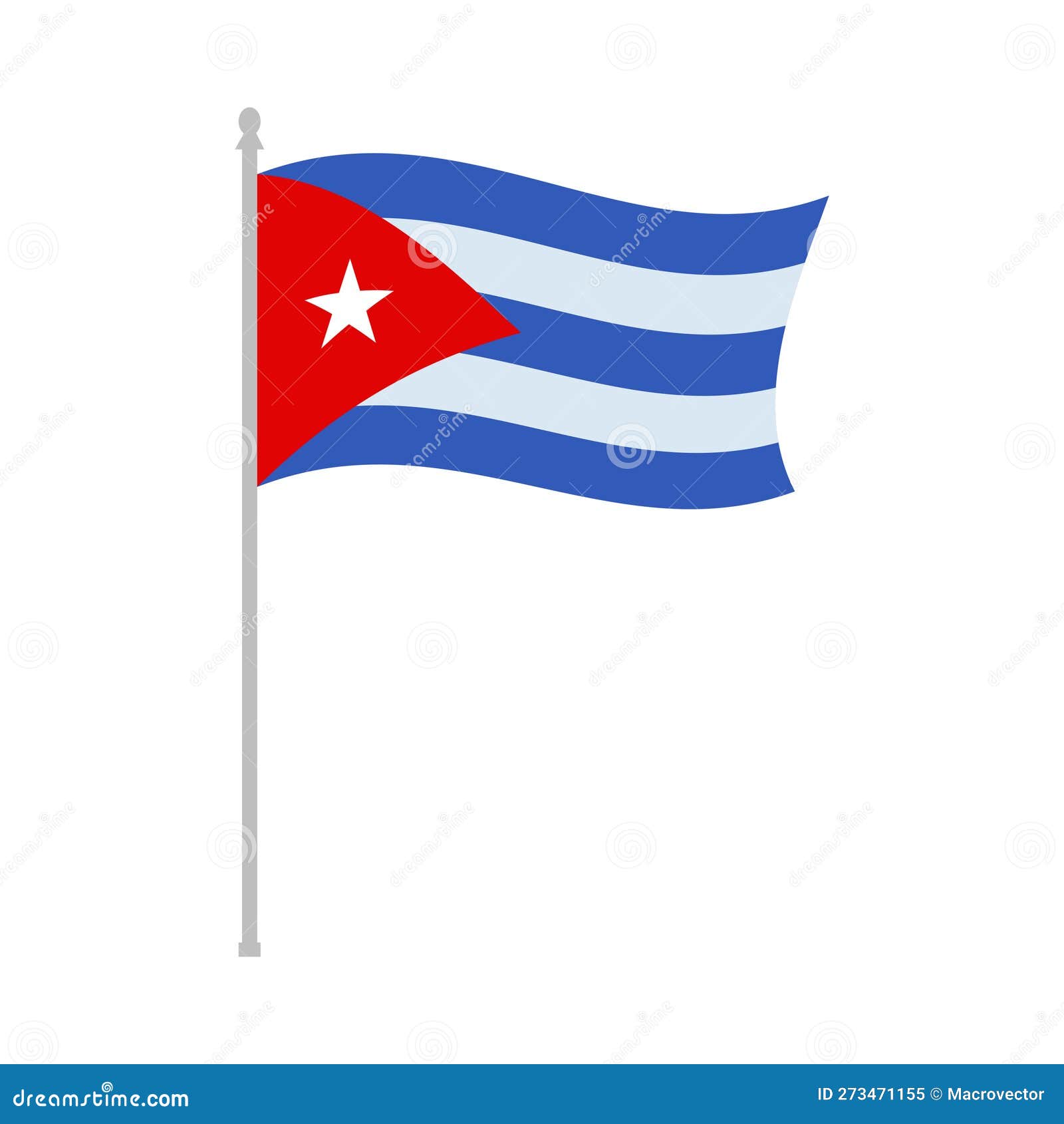 Flat Cuban Flag stock vector. Illustration of government - 273471155