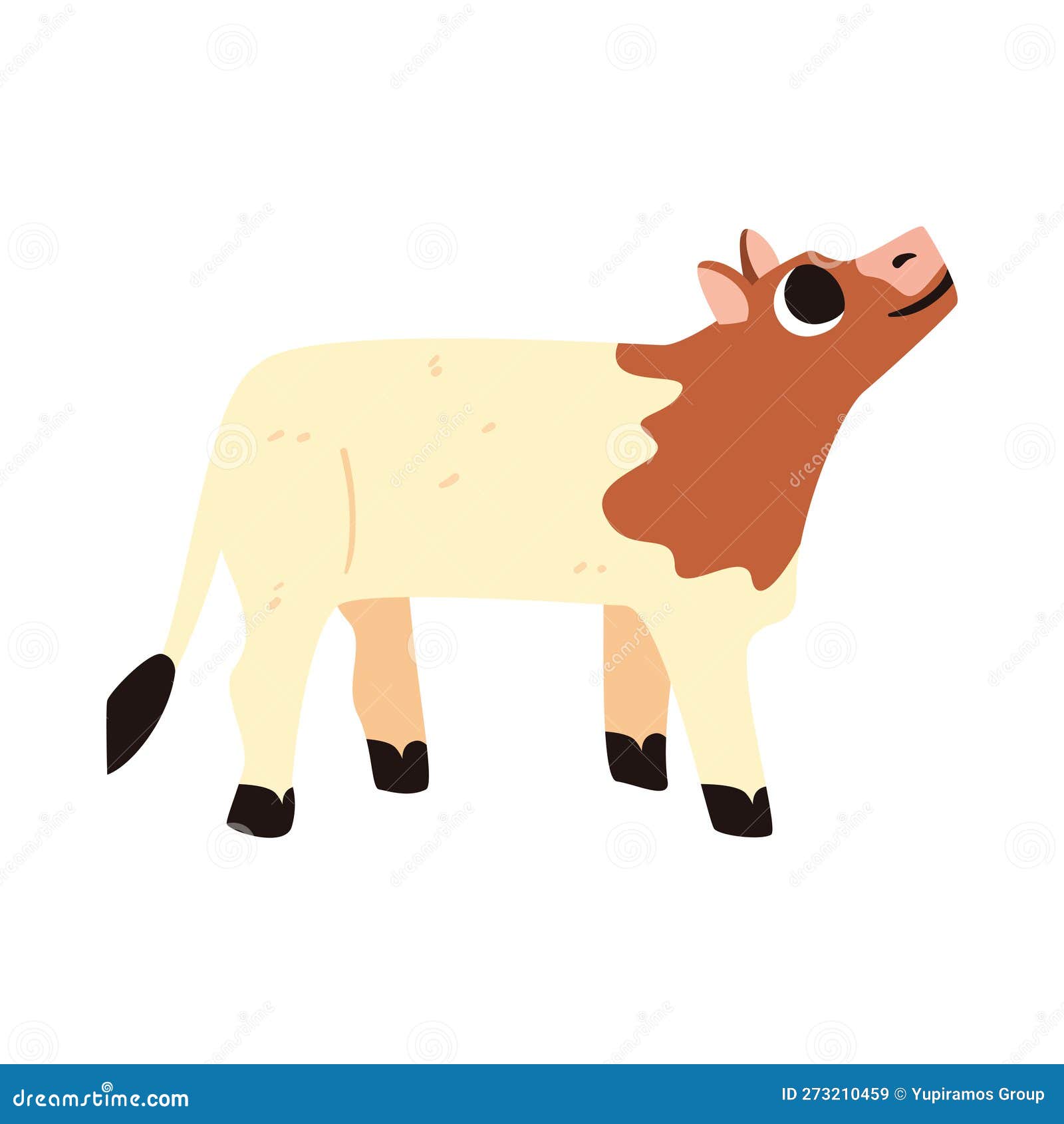 Flat cute cow stock vector. Illustration of design, isolated - 273210459