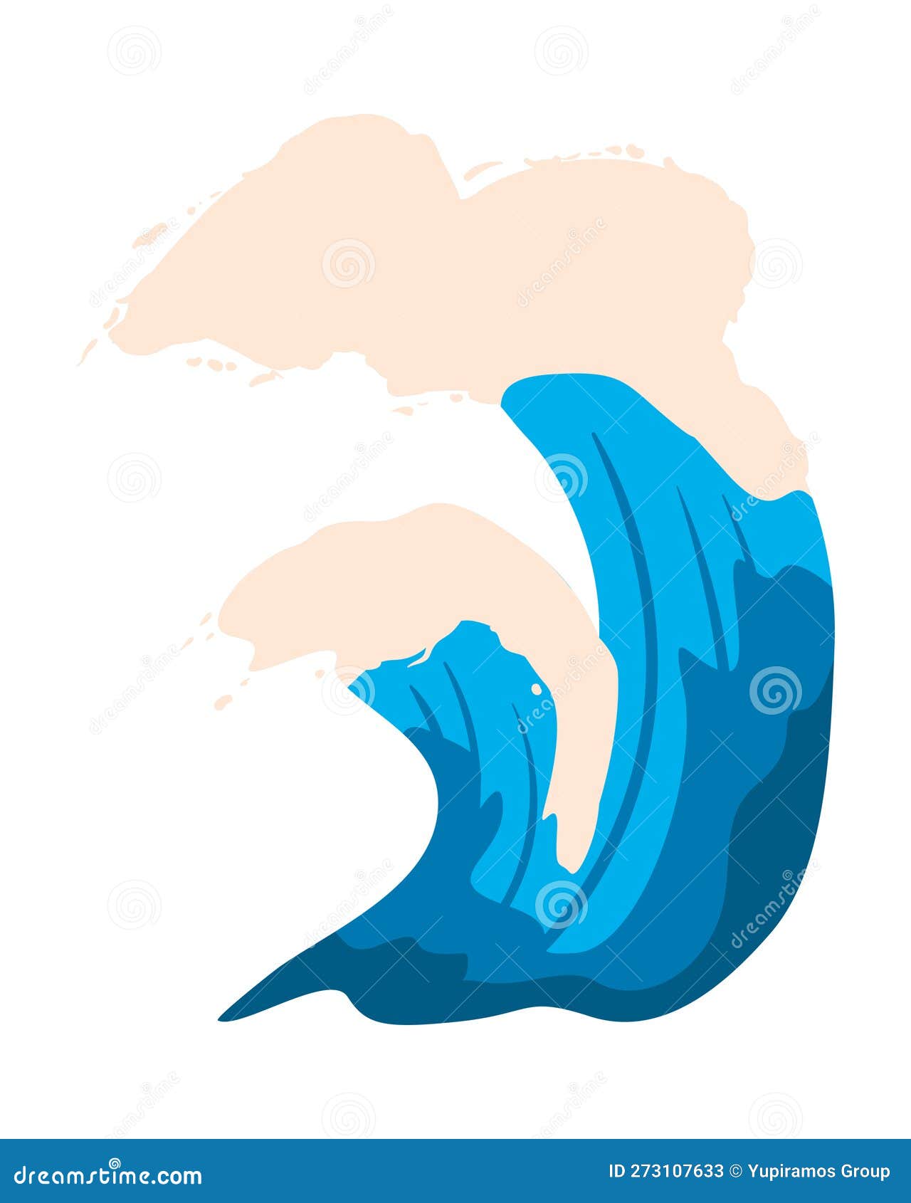 Cute Waves And Letters WATER, Whale, Anchor And Fish Isolated On A ...