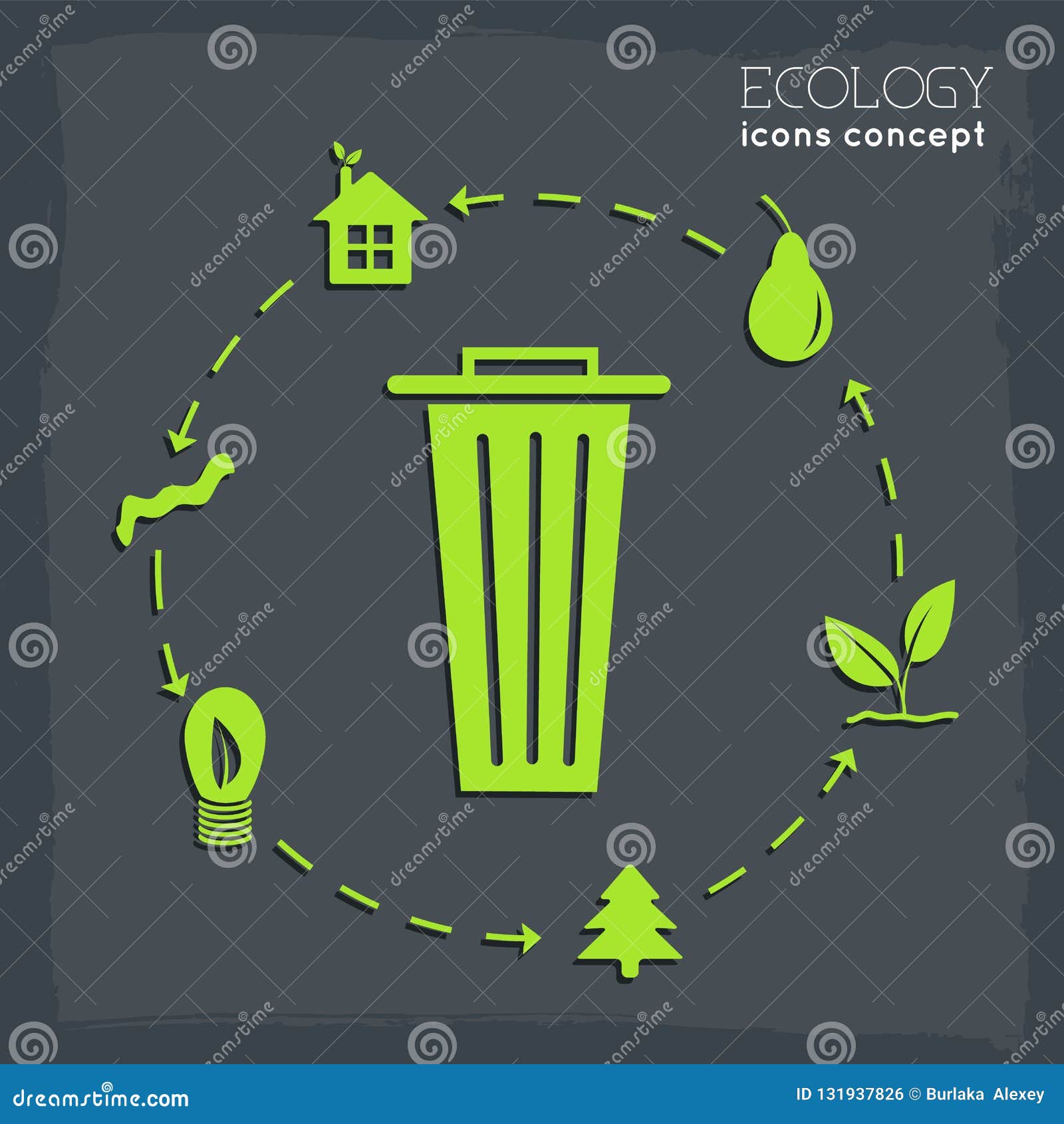 Flat Cycle Eco Infographic Background Concept. Vector Illustration ...