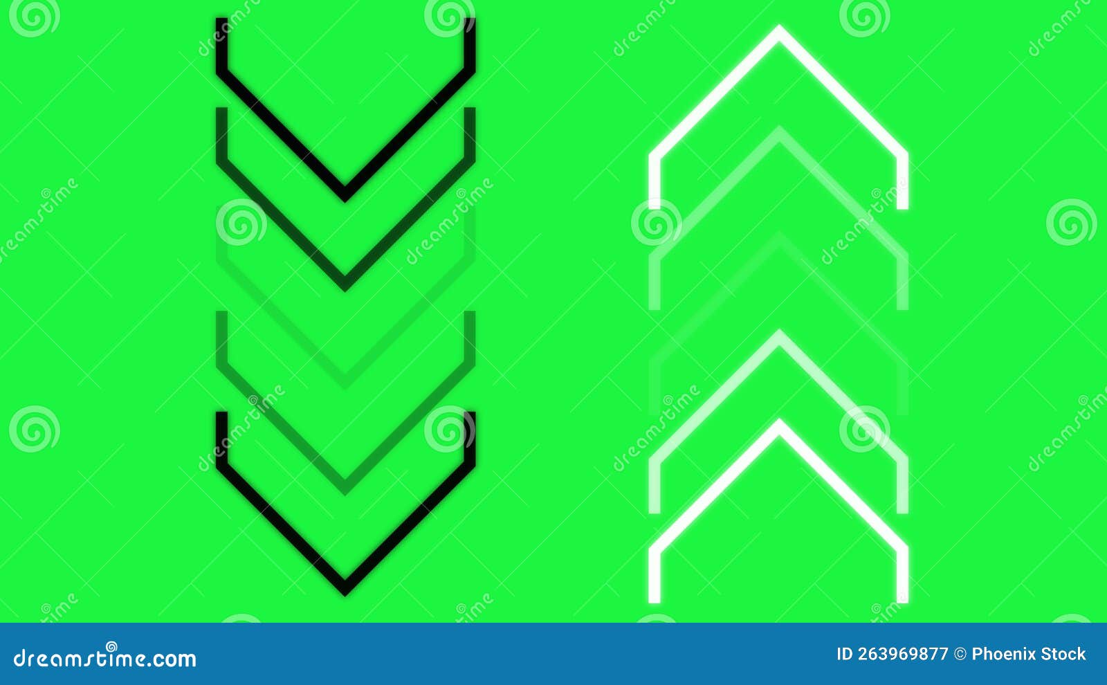 Flat 2d Animation Arrow Transition Greenscreen Background. Anime-style ...