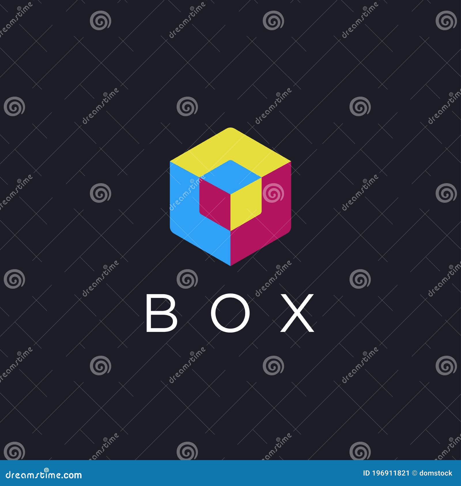 Flat 3d Box Logo Icon Vector Template Stock Vector - Illustration of ...