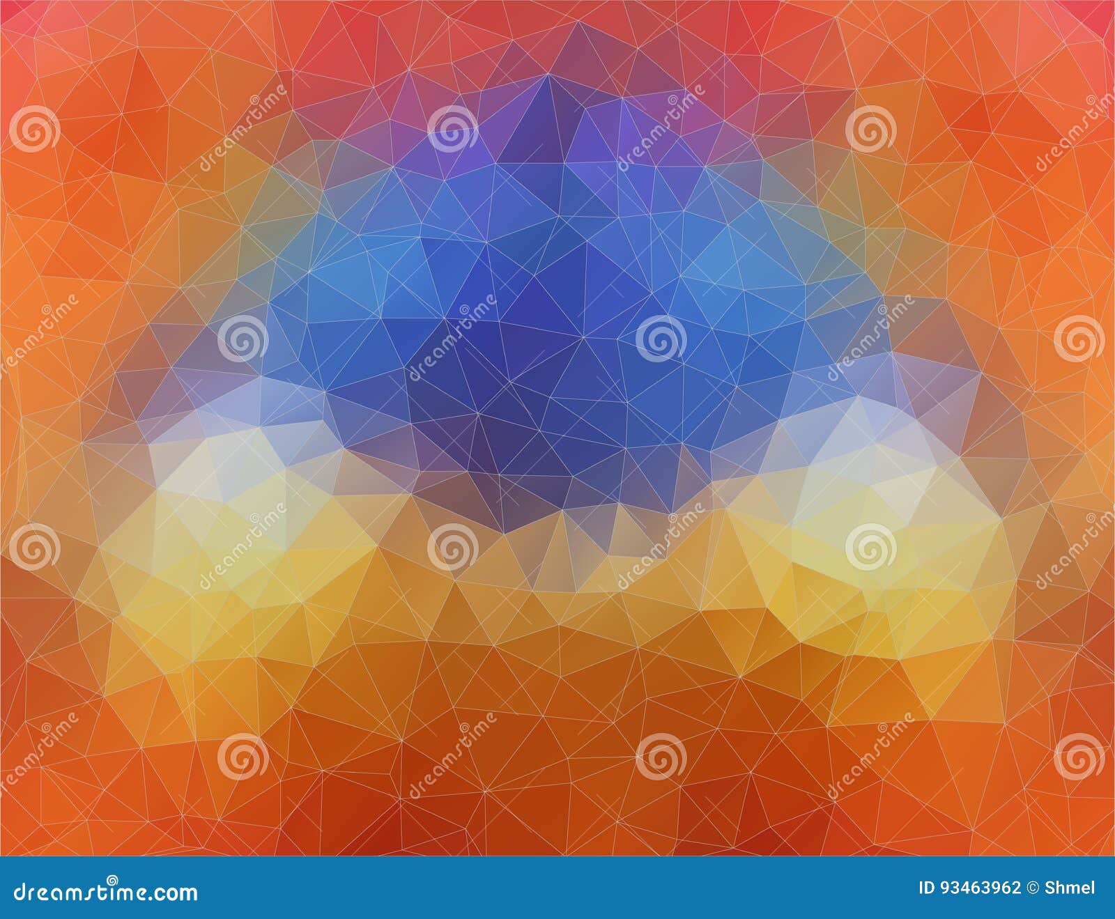 Flat 2D Bright Orange and Blue Abstract Triangle Shape Background Stock Vector - Illustration of ...