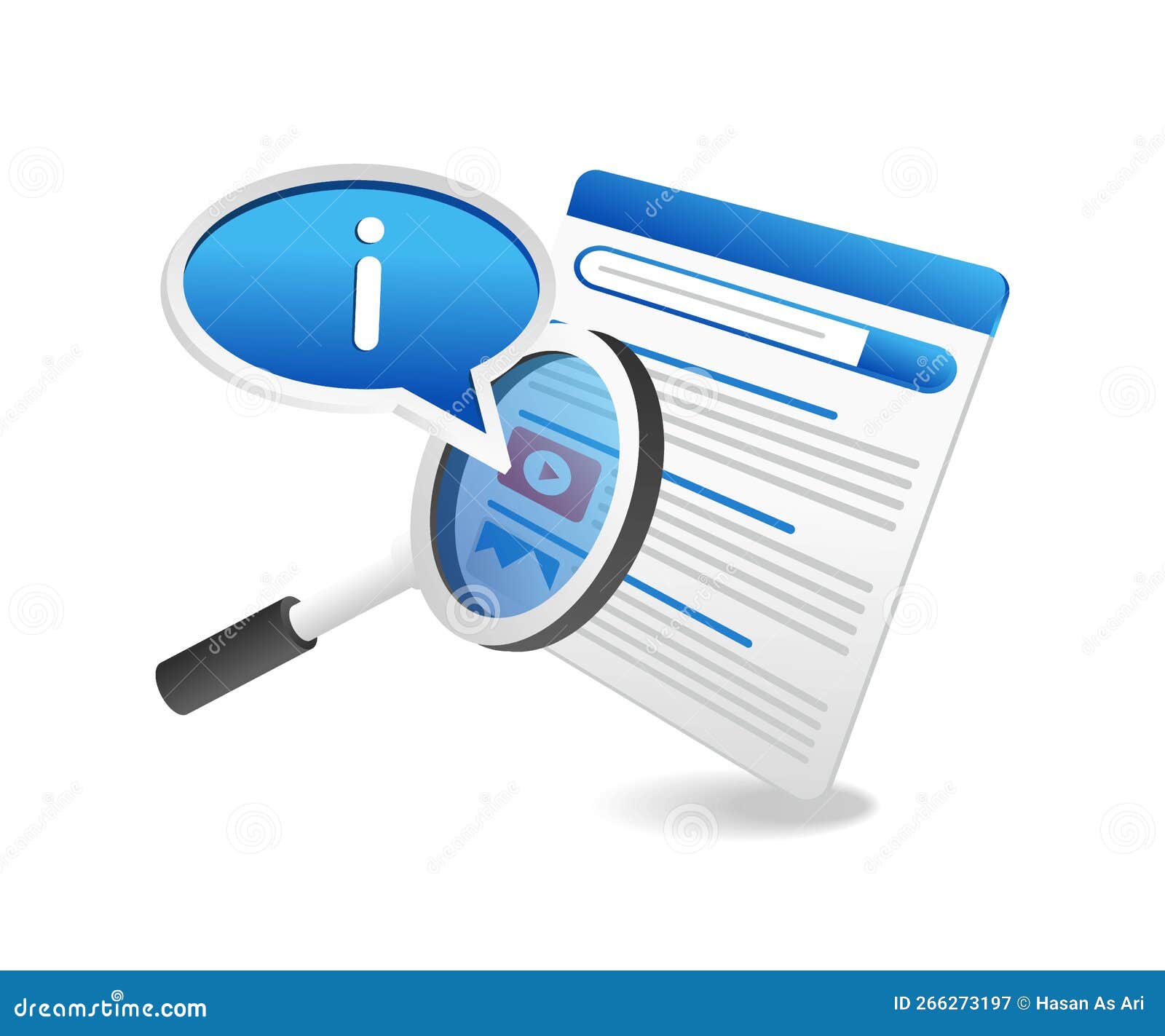 3d Concept Isometric Illustration of Searching Latest Information in ...