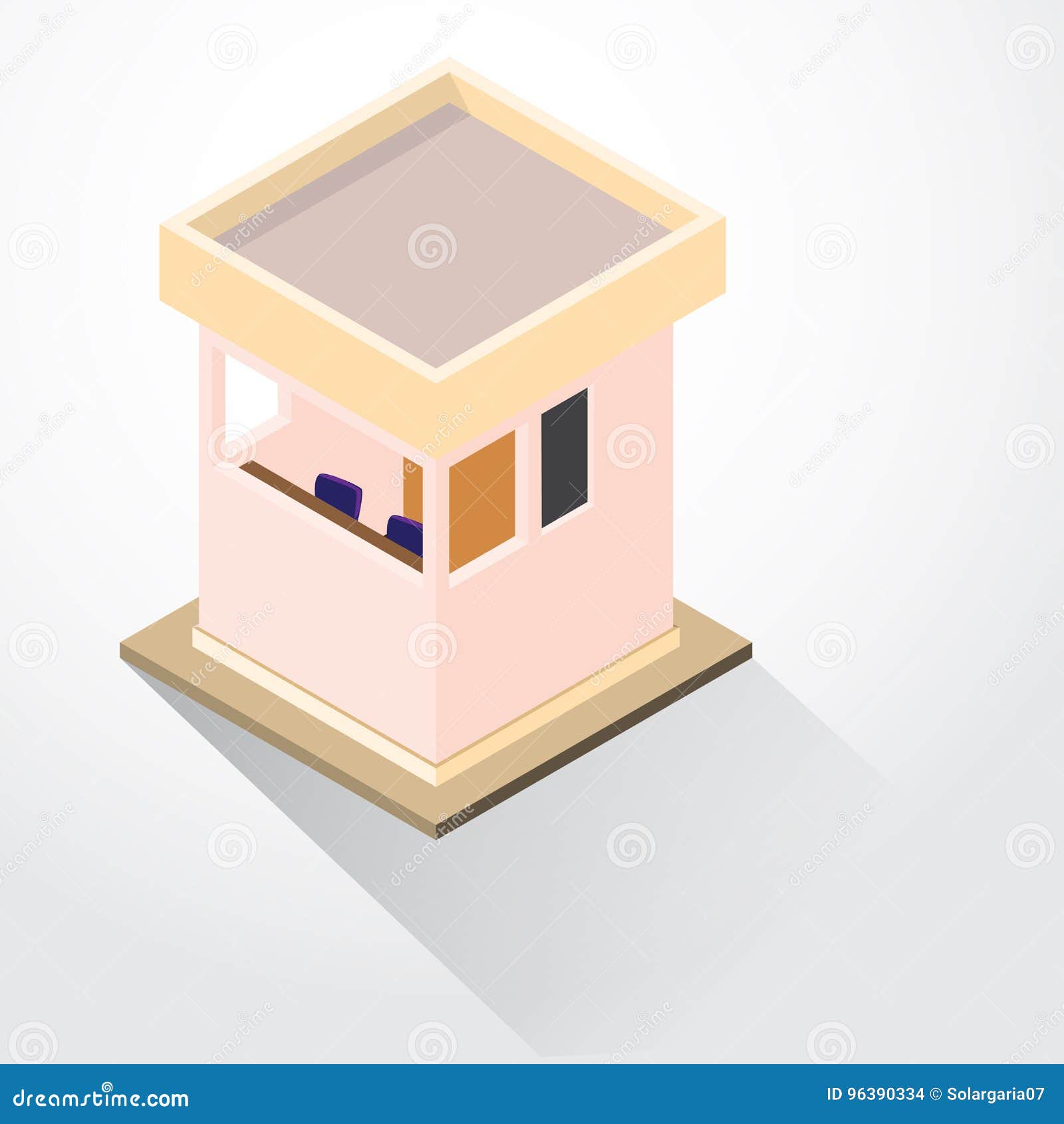 Flat 3D Design Security Lodge Isometric - Vector Illustration Stock ...
