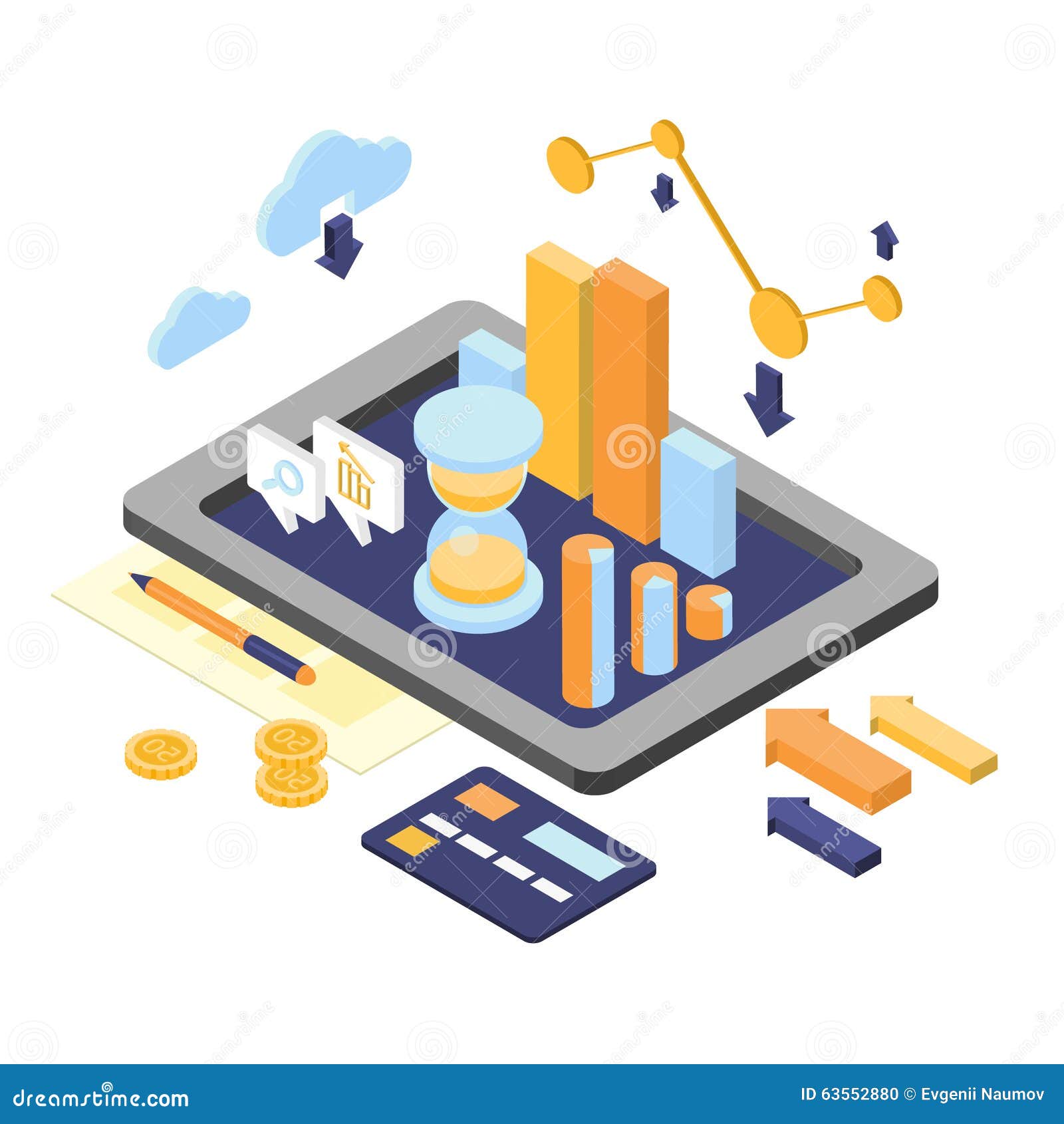 Flat 3d Isometric Business Finance Analytics Stock Vector ...