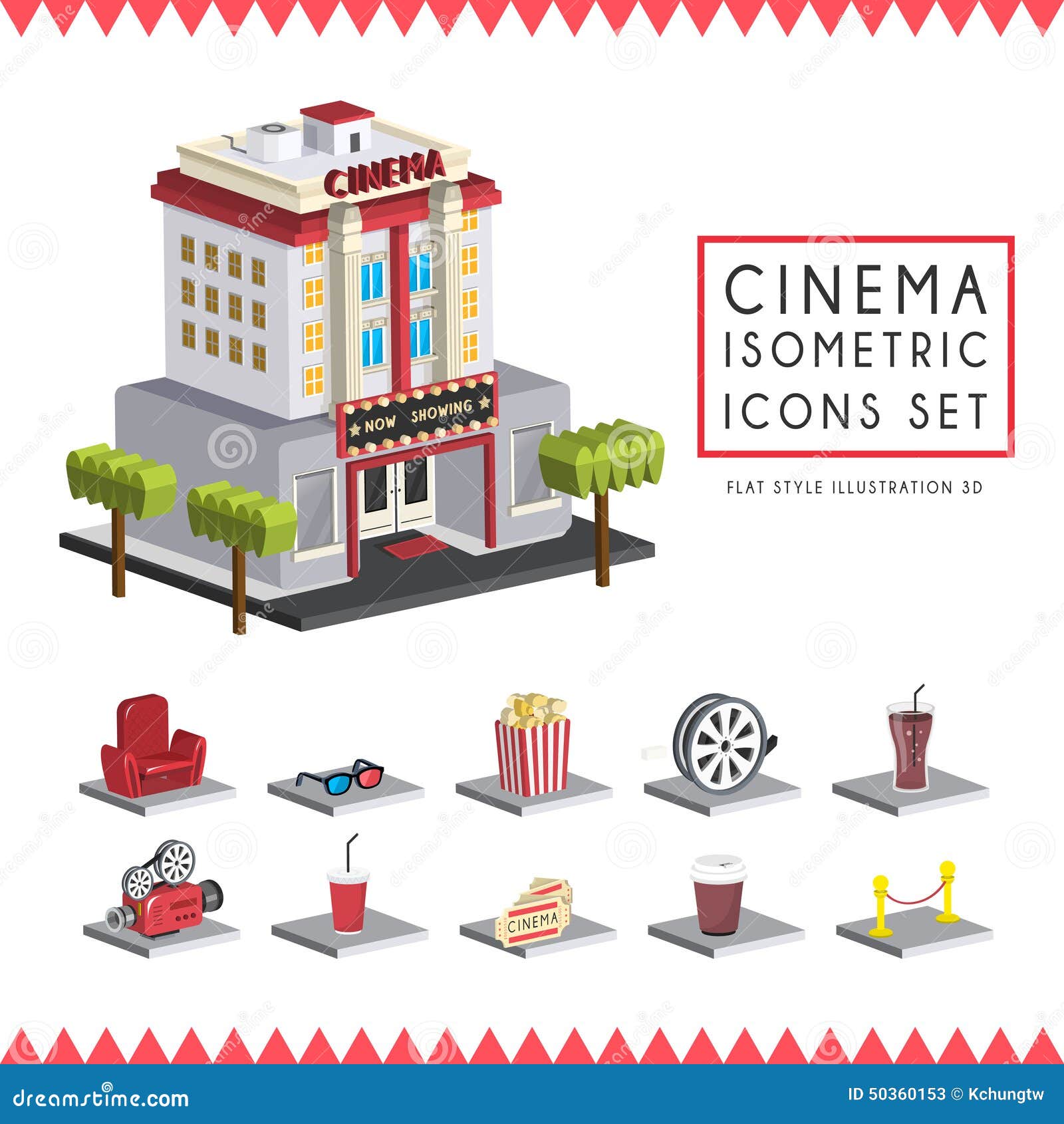 Cinema Icons Light And Dark Theme Cartoon Vector | CartoonDealer.com ...