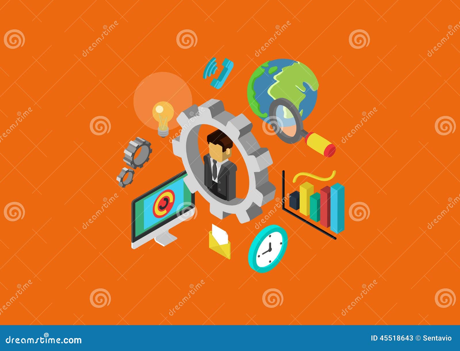 Flat 3d Isometric Concept Vector Web Infographic Carrier HR Stock ...