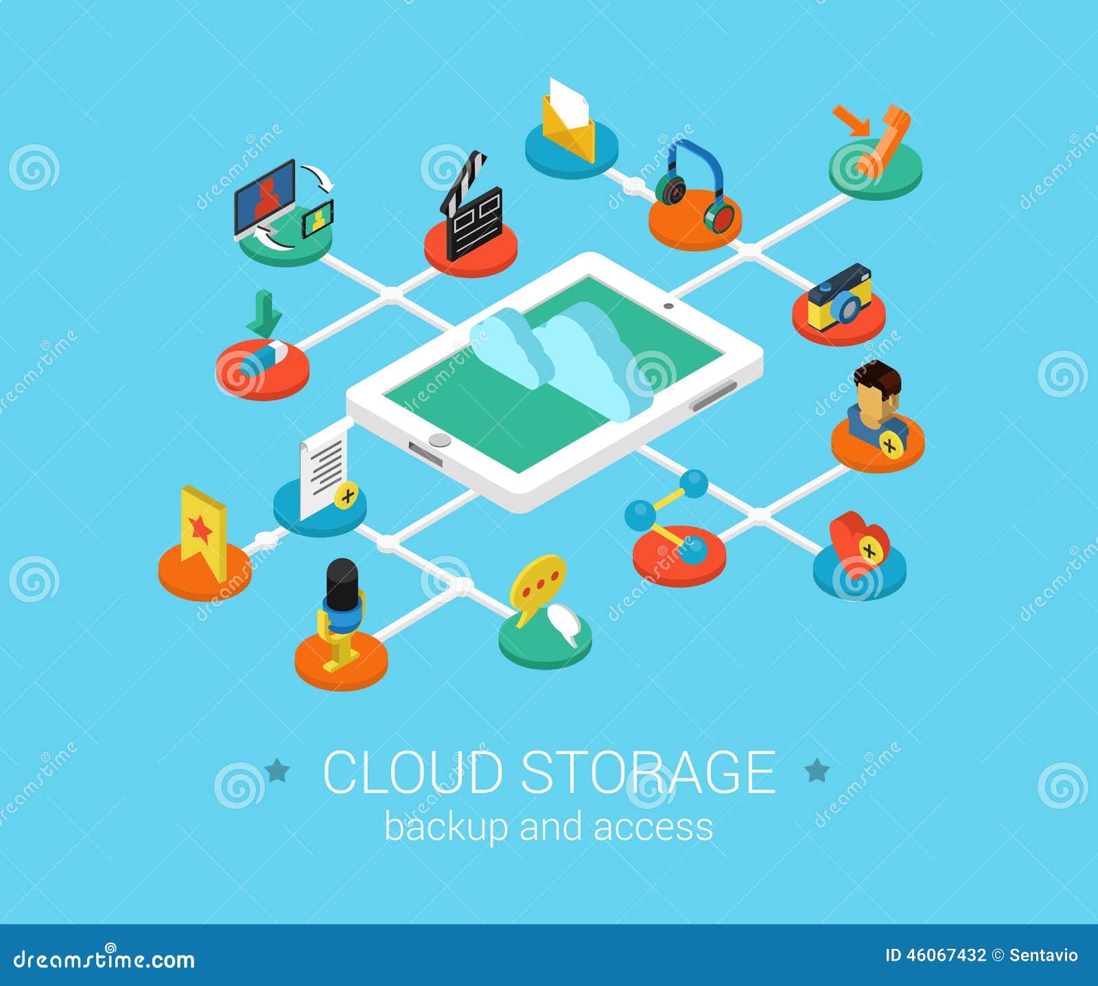 Flat 3d Isometric Design Concept Web Cloud Storage Stock Illustration ... Flat 3d Isometric Design Concept Web Cloud Storage Stock Illustration ...
