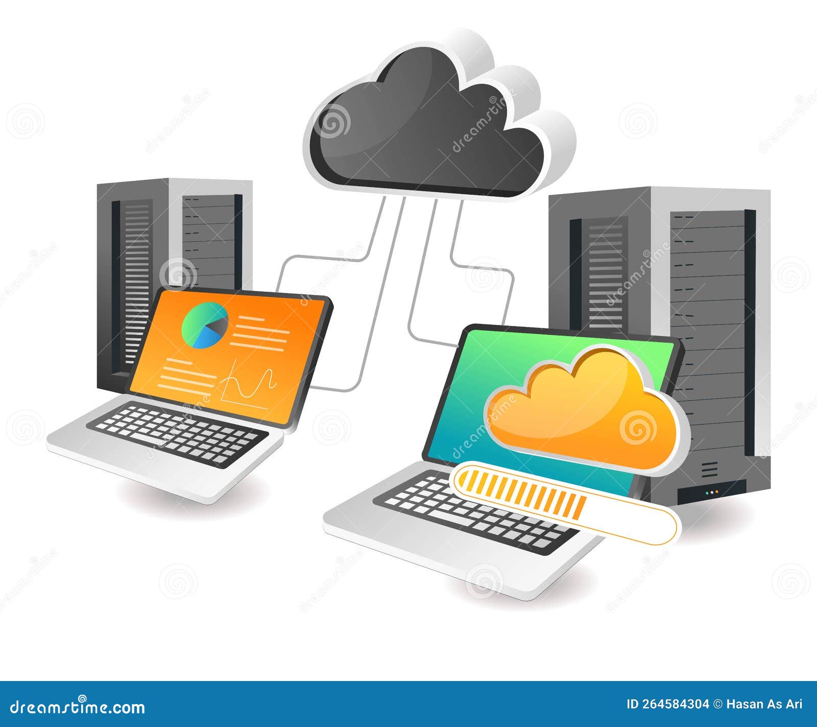 Illustration Concept of Server Data Analysis Network Stock Illustration ...