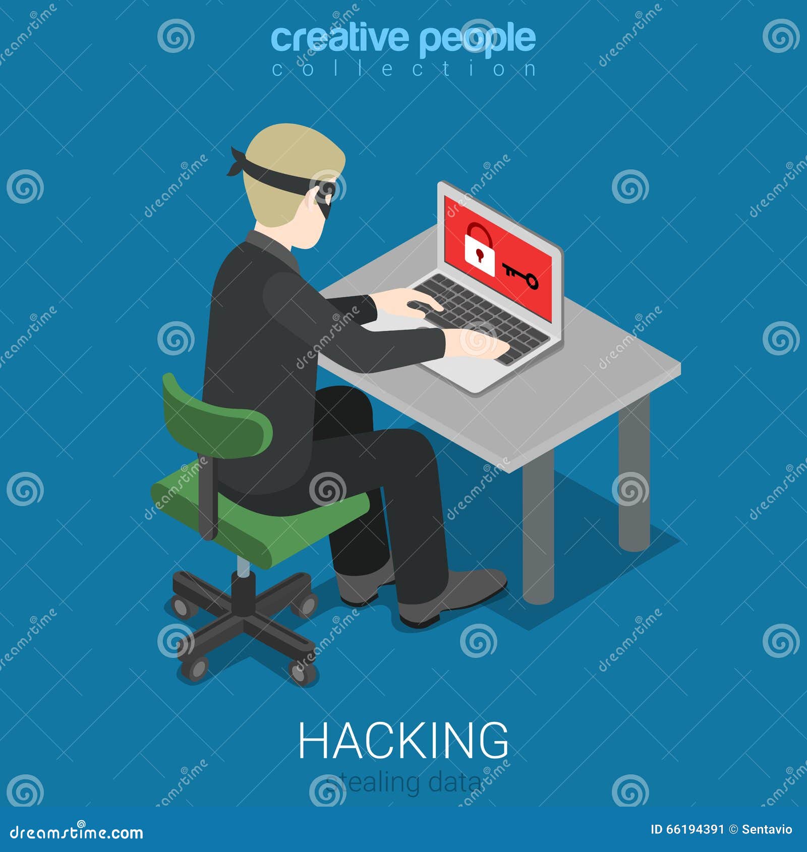 Flat 3d Isometric Vector Hacker Attack Security Hacking Password Stock Vector Illustration Of