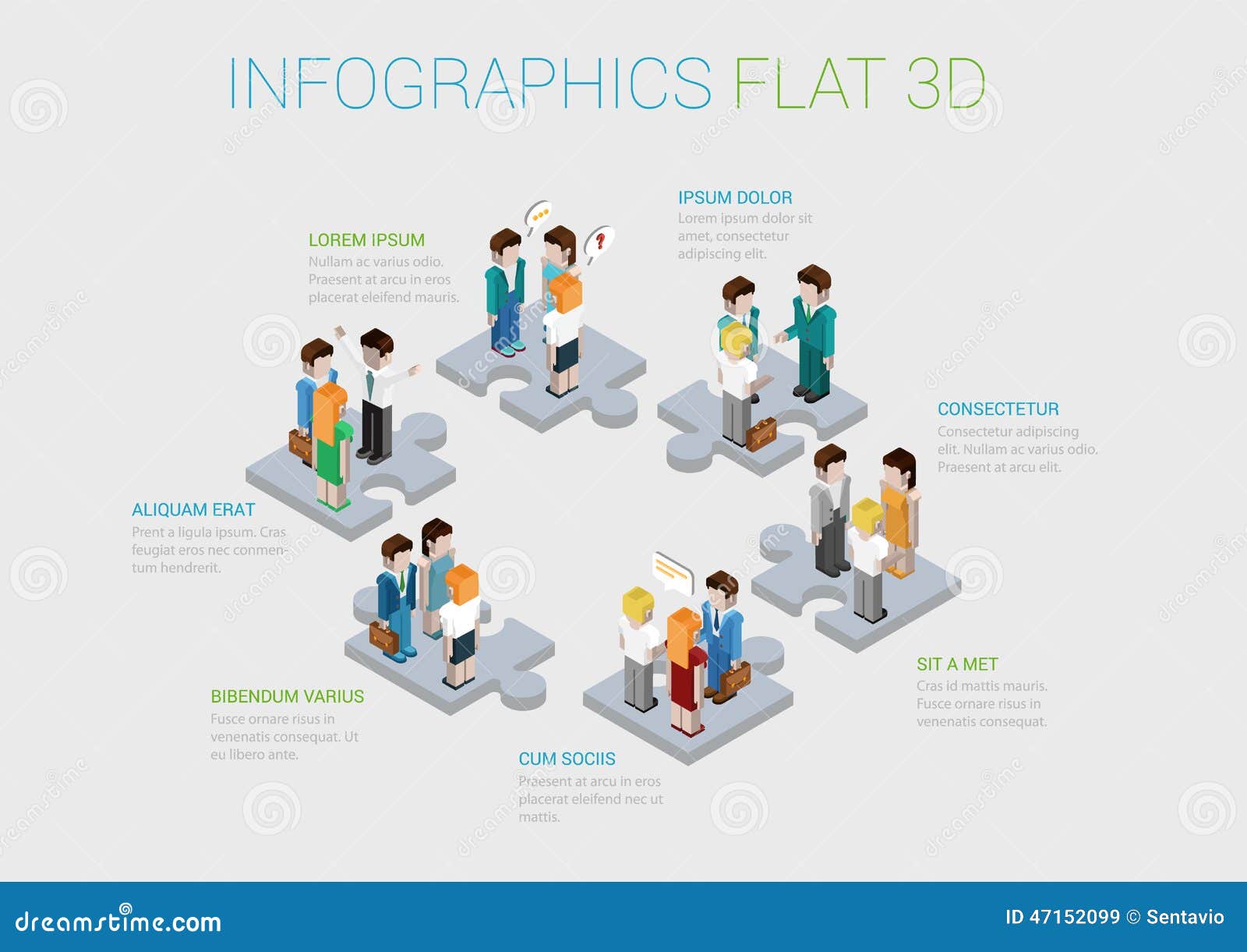 Flat 3d Isometric Web Infographic Teamwork Collaboration Concept Stock ...