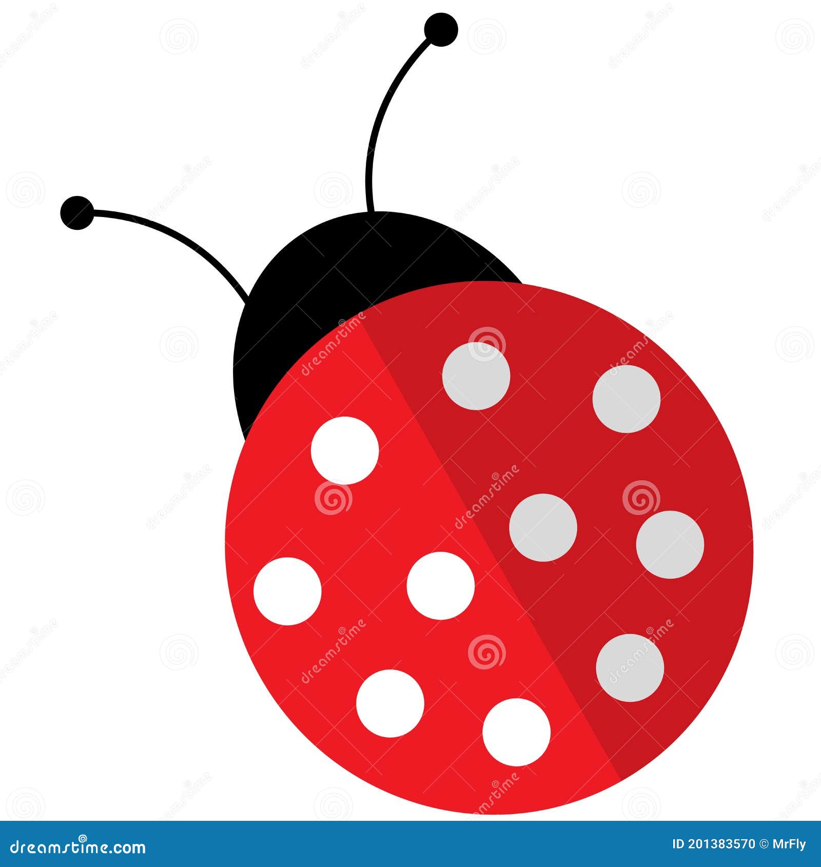 Flat 2d Ladybug, Isolated, Vector Illustration Stock Vector ...
