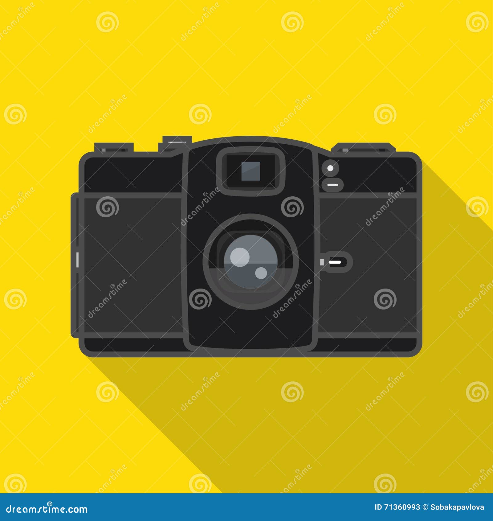 Flat 2D retro film camera stock illustration. Illustration of black ...