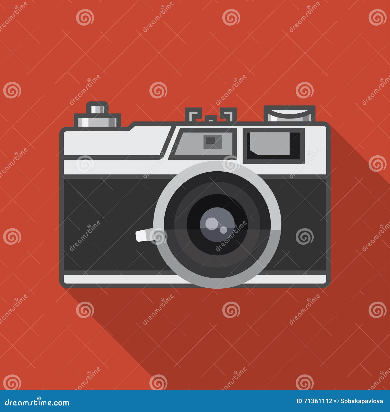 Flat 2D retro film camera stock illustration. Illustration of ...