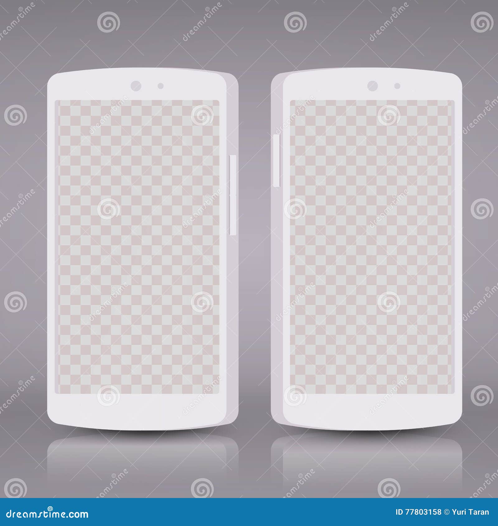 Flat 3d White Smartphones Mockups with Blank Screen . Empty Screen ...