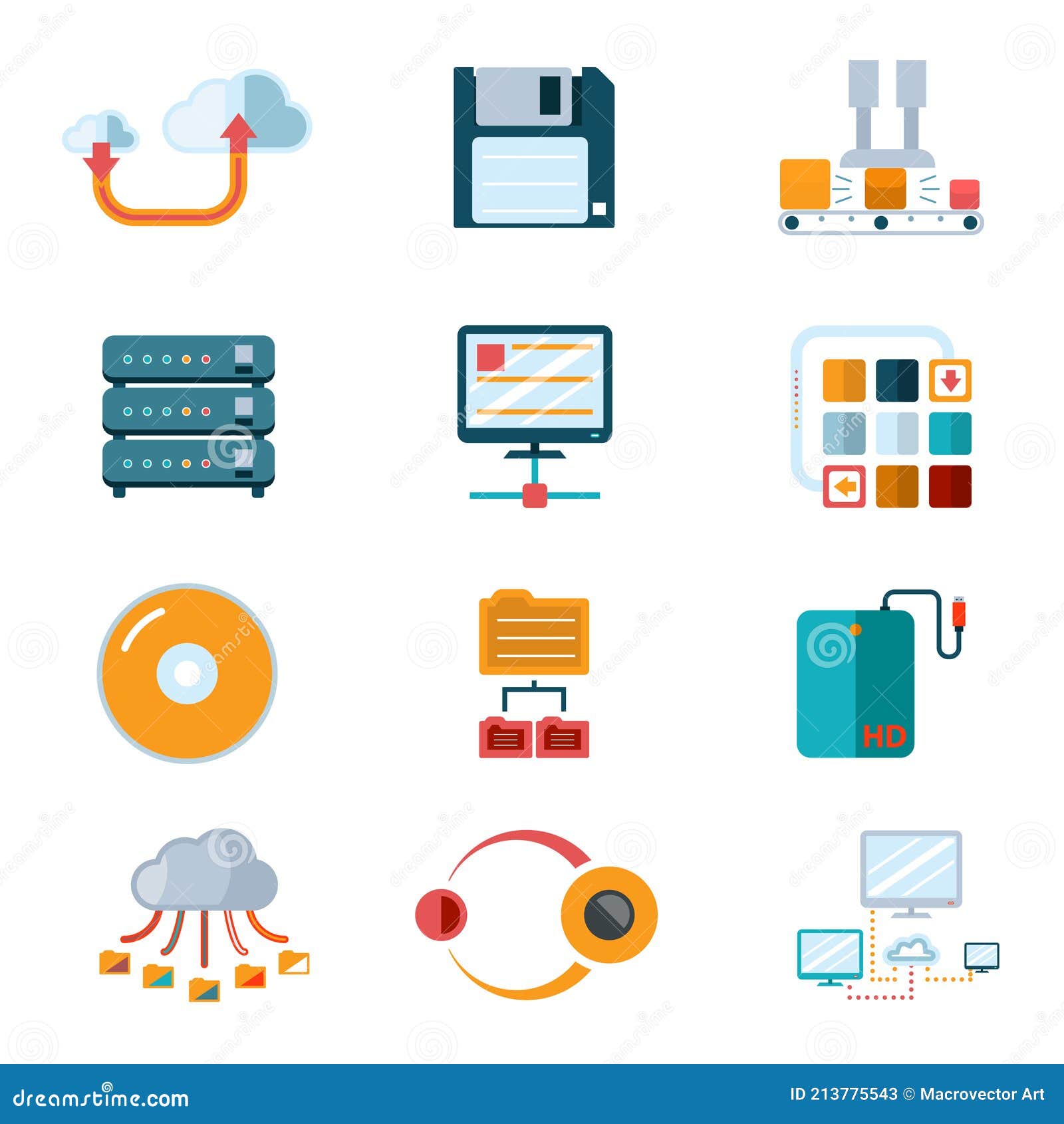 Flat Data Icons Design Vector Illustration Stock Vector - Illustration ...
