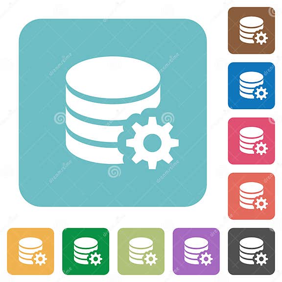 Flat Database Configuration Icons Stock Vector - Illustration of ...