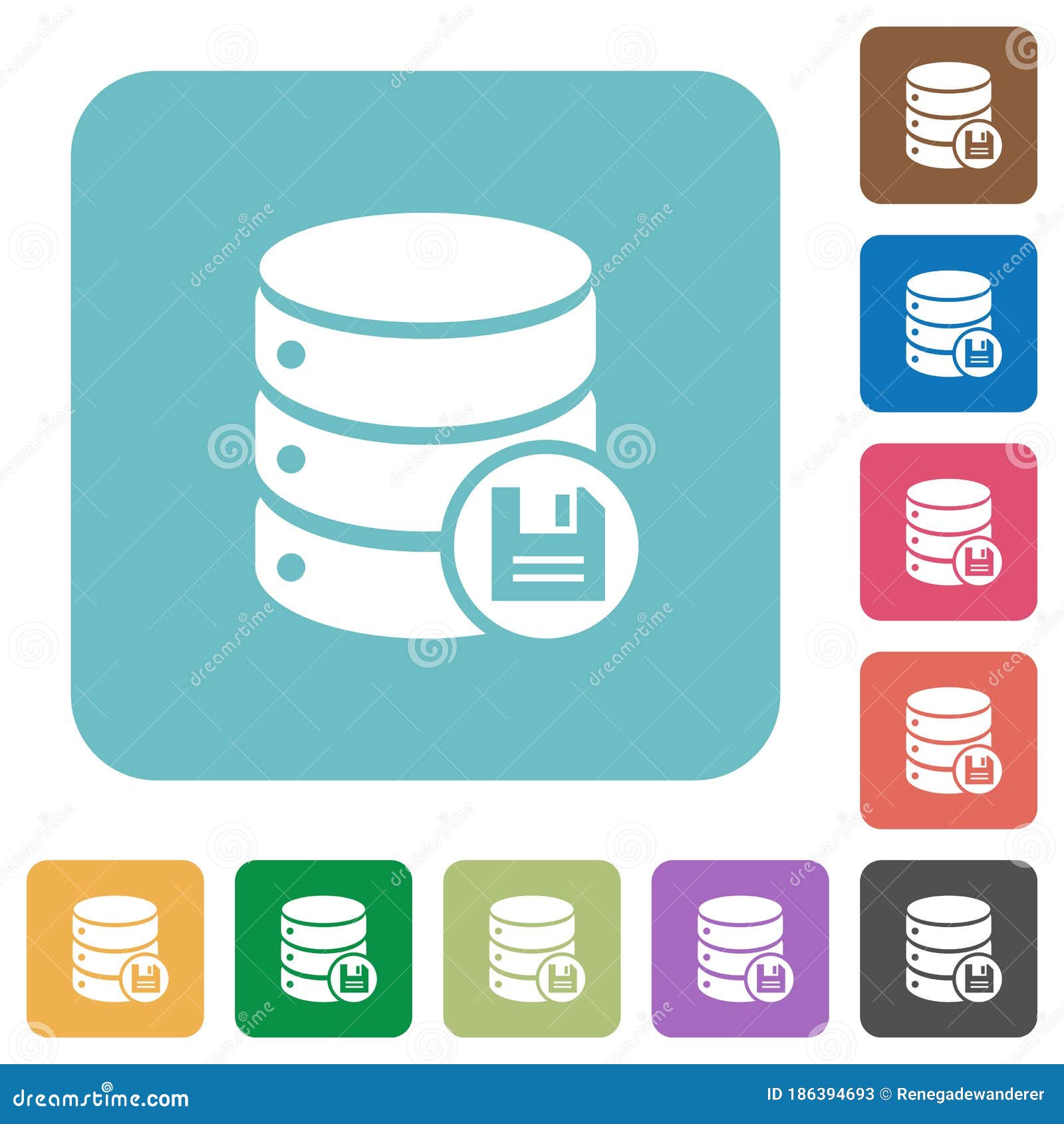 Flat Database And Table Formatting Icons Vector Illustration ...