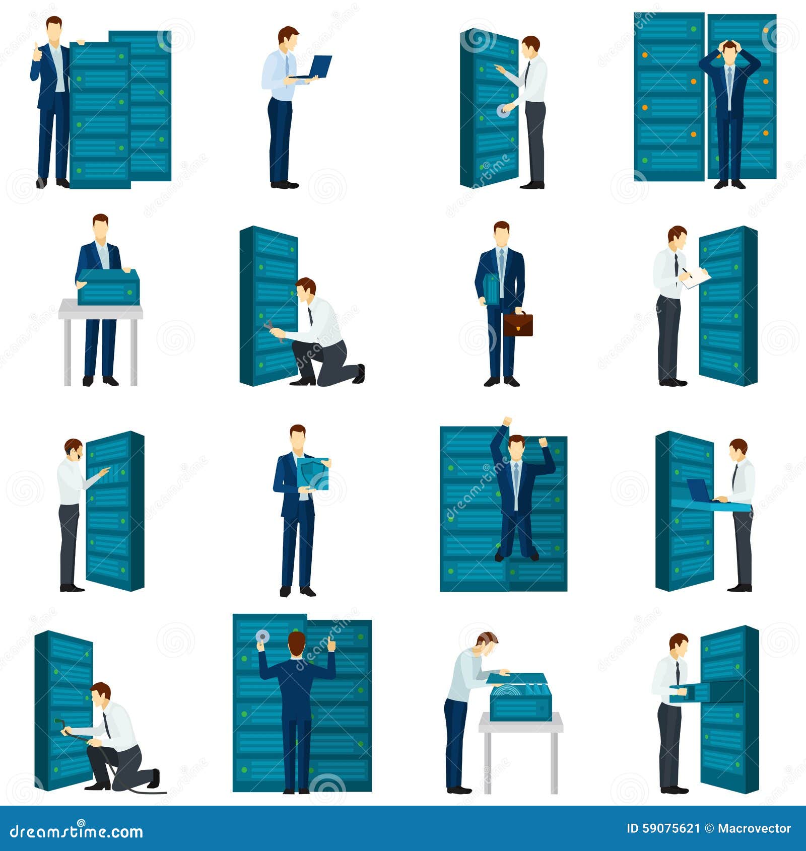 Datacenter Engineers Infographic Concept Vector Illustration | CartoonDealer.com #91422462
