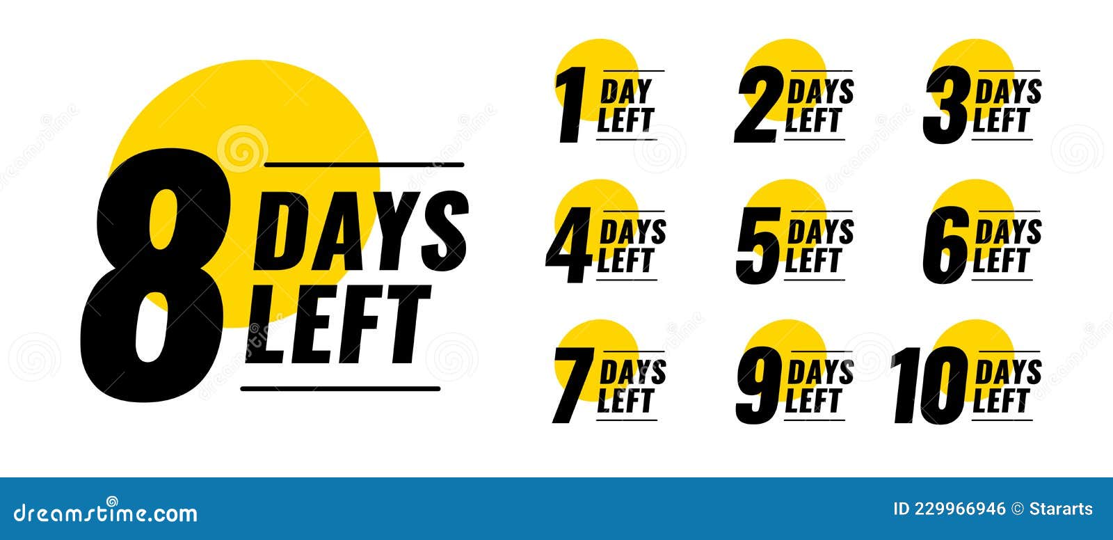 Flat Days Left Countdown Timer Banner Stock Vector - Illustration of ...