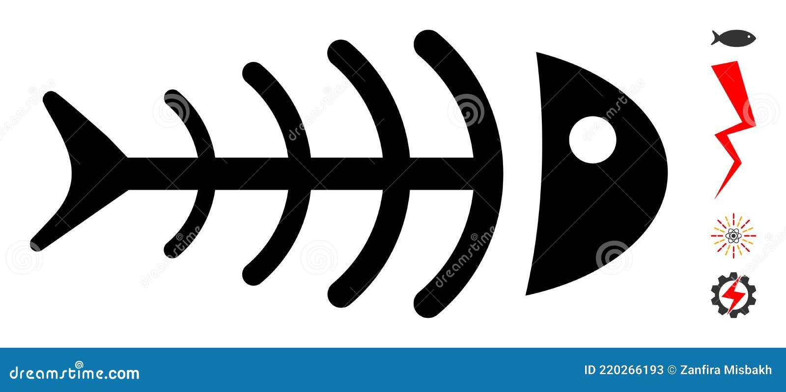 Flat Dead Fish Vector Icon Illustration Stock Vector - Illustration of ...