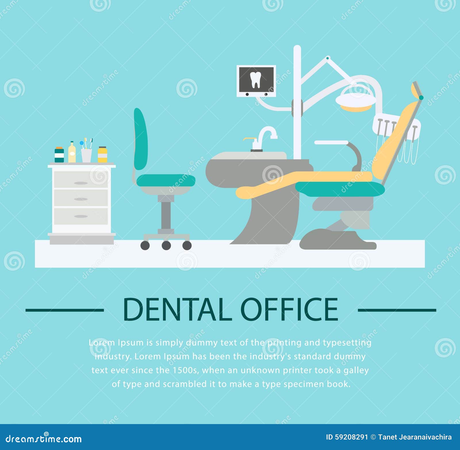 Flat 2x2 Dentist Icons Set Vector Illustration | CartoonDealer.com ...